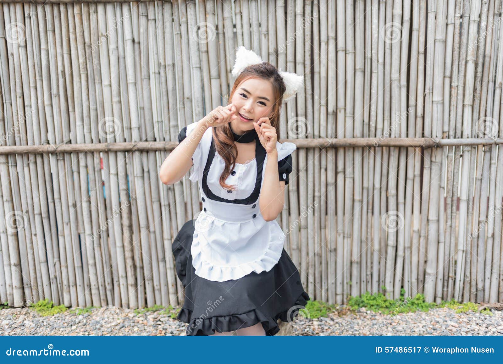 Japanese Style Maid Cosplay Cute Girl Stock Image Image Of Beauty