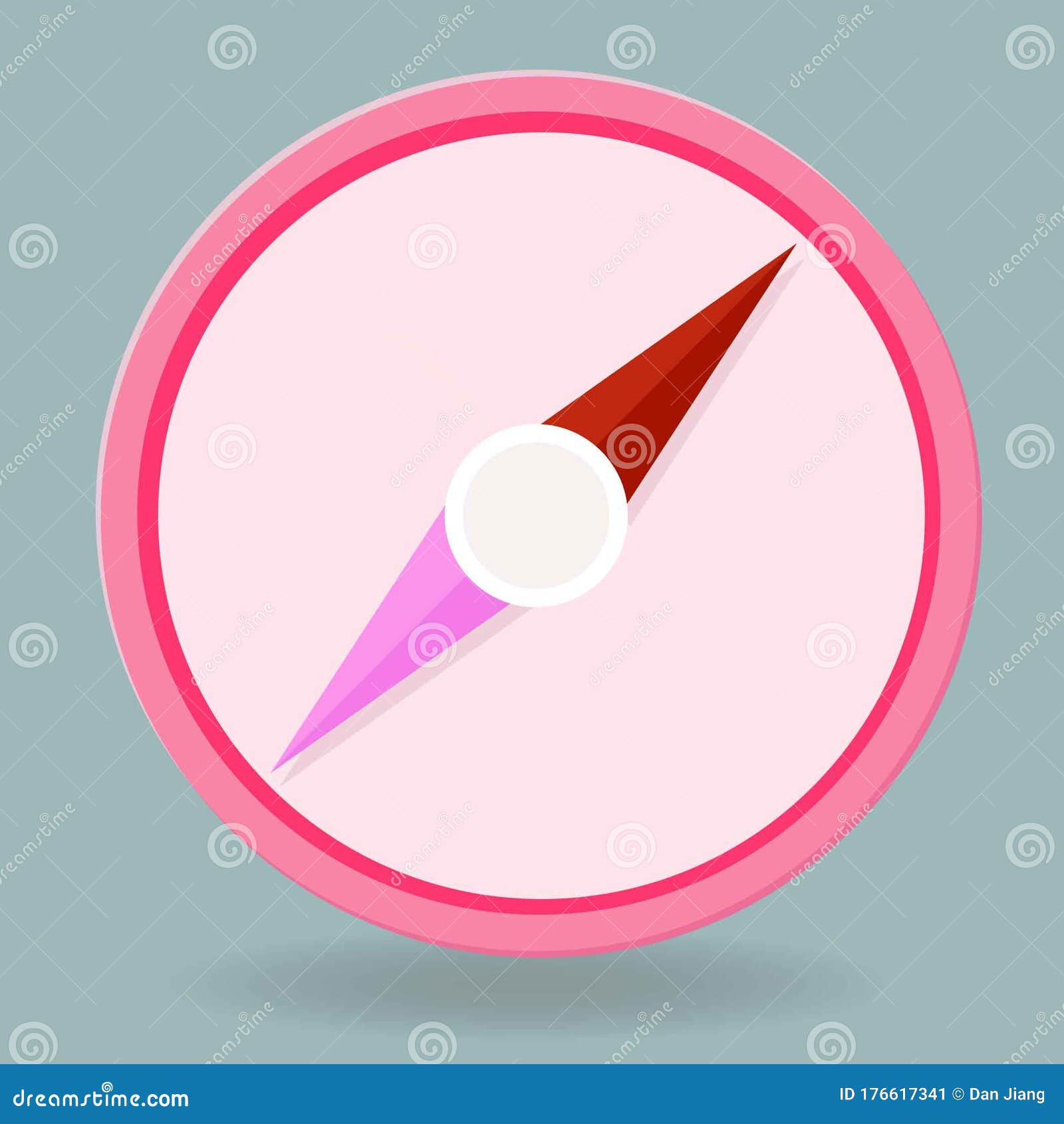 Japanese Style Pink Compass Vector Icon in Blue Background Stock Vector ...