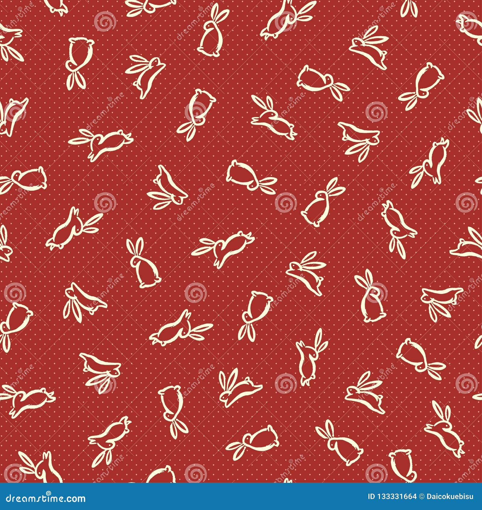 Japanese Style Rabbit Pattern, Stock Illustration - Illustration of ...