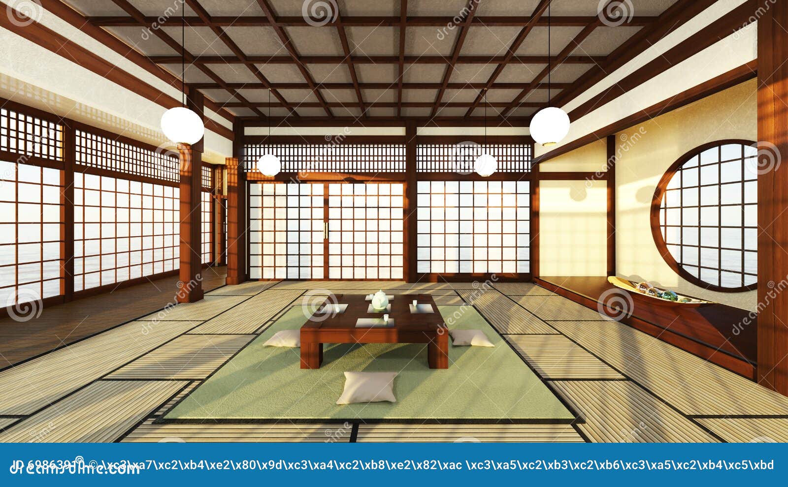 Japanese style rooms stock photo. Image of building, room - 69863910