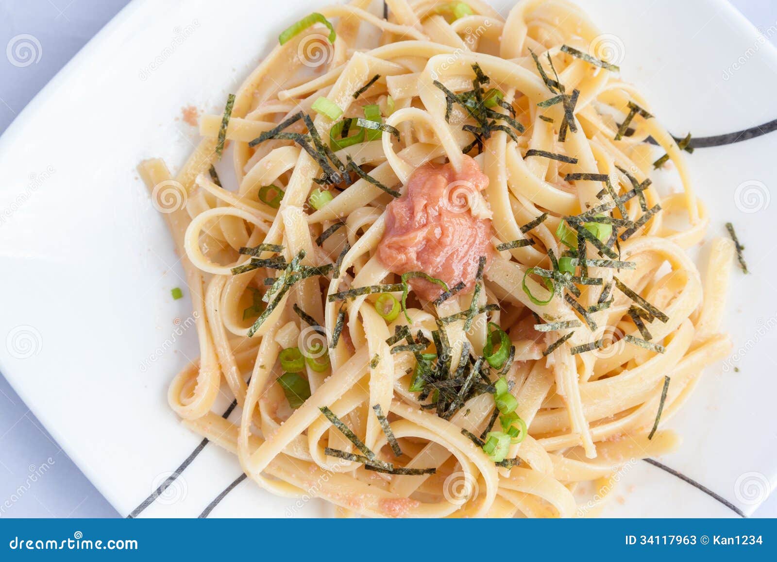 Japanese Style Spicy Cod Roe Spaghetti Stock Image - Image of gourmet ...