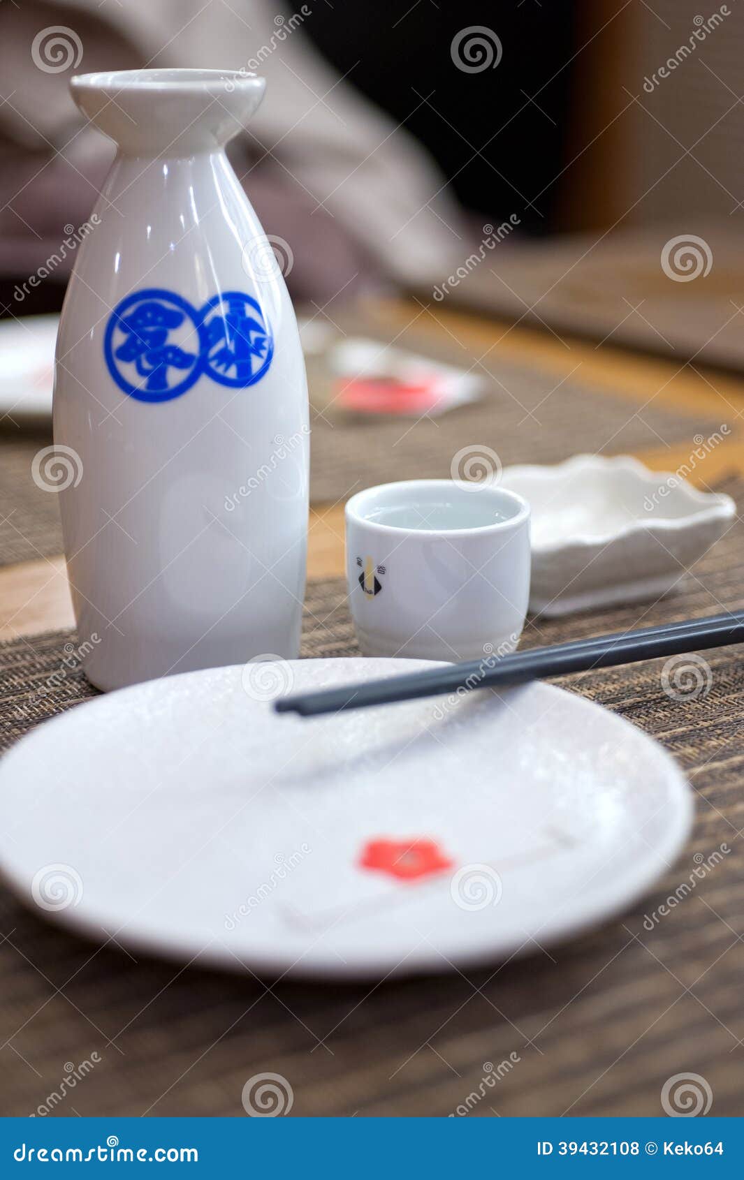 Japanese Style Table Set and Sake Stock Photo - Image of alcohol ...