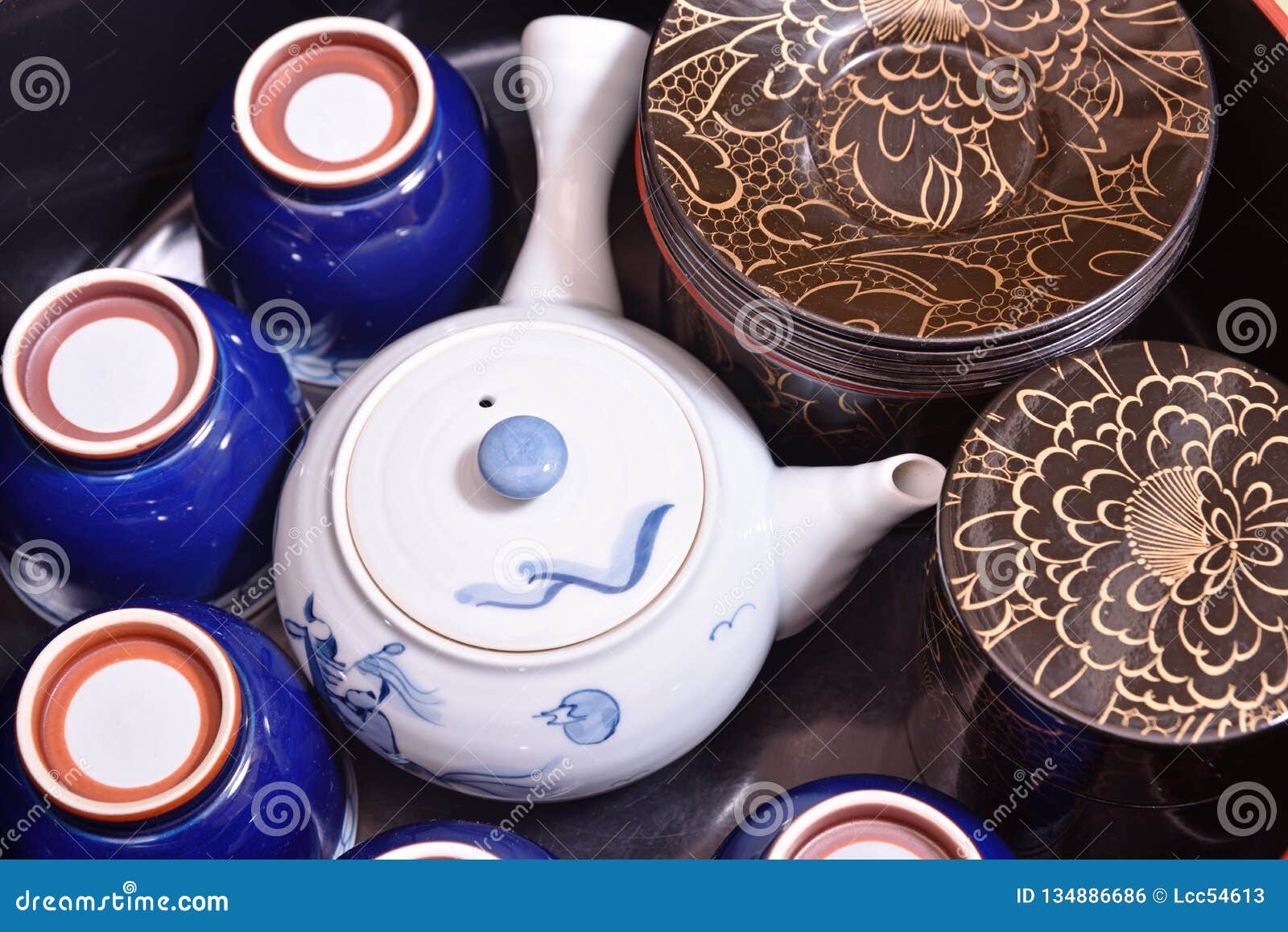Japanese style tea set stock photo. Image of drink, cuisine - 134886686