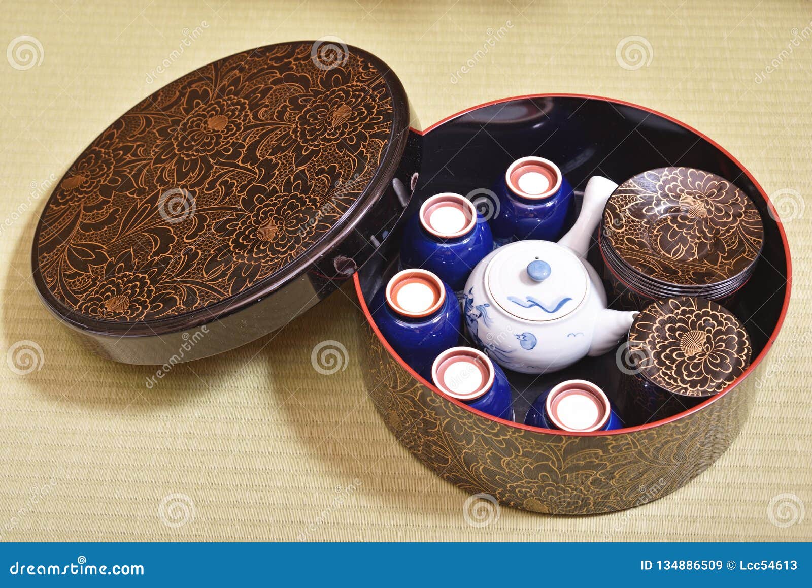 Japanese style tea set stock image. Image of traditional - 134886509