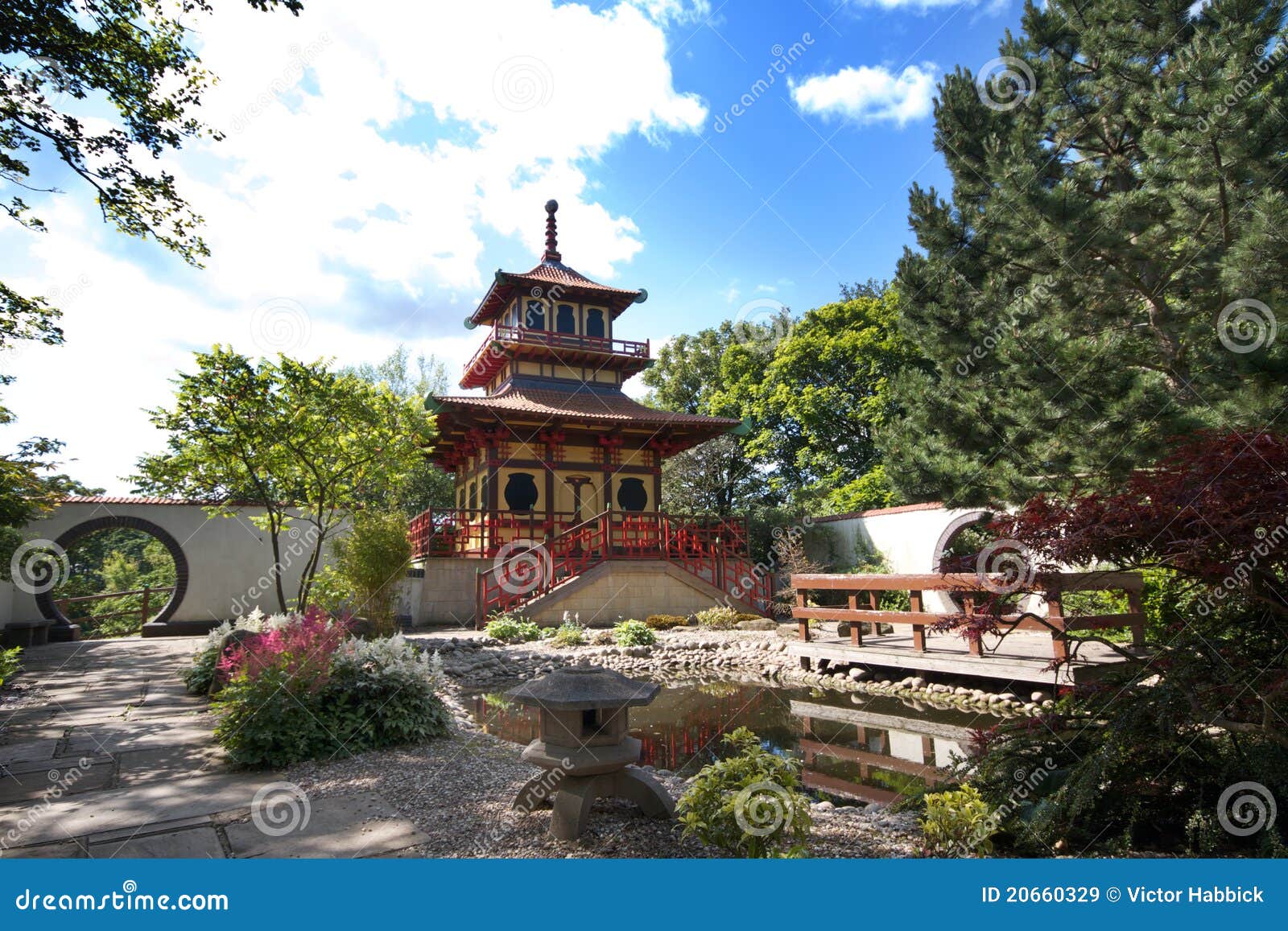 Japanese Style Temple in British Park Stock Image - Image of nature ...