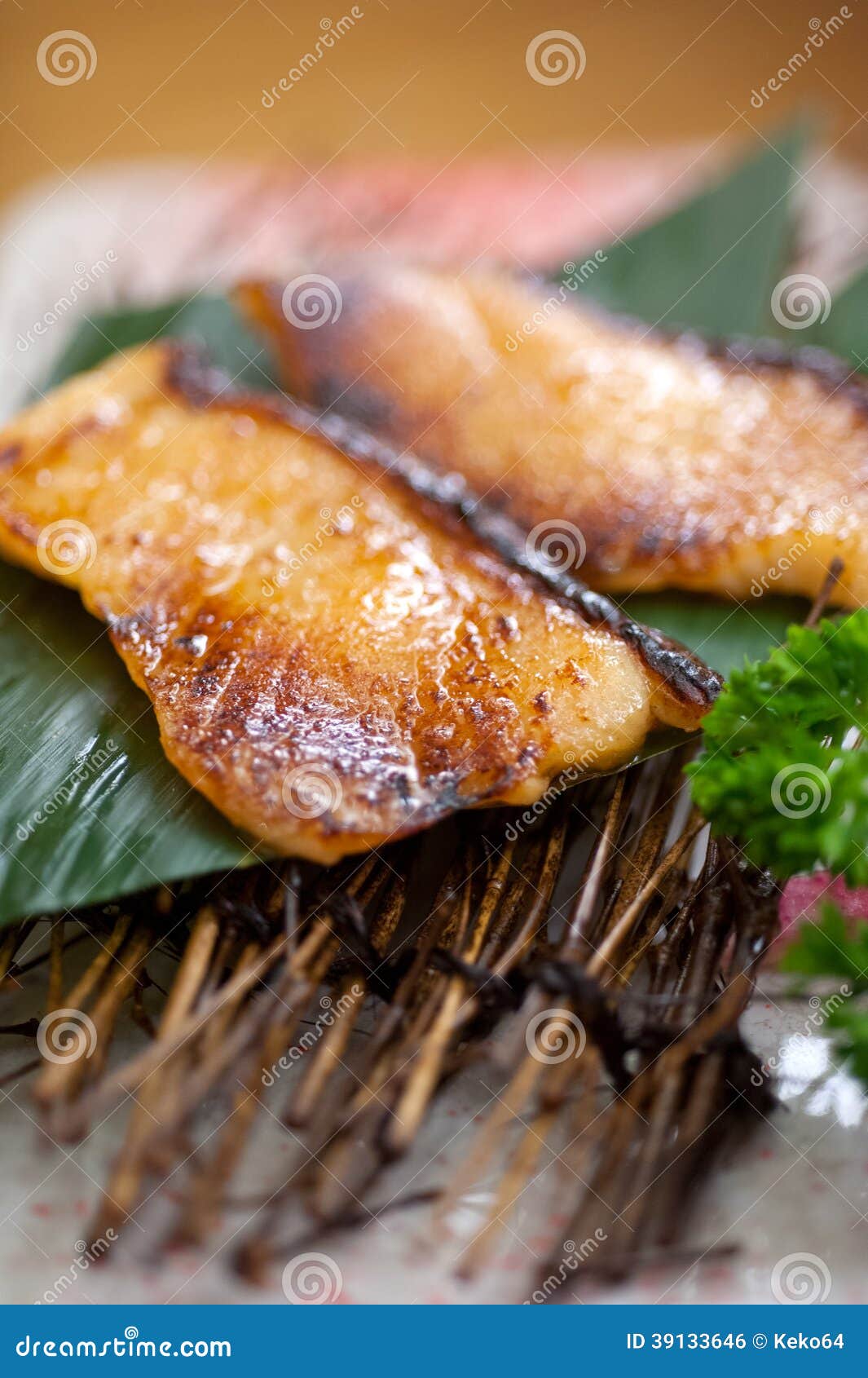 Japanese Style Teppanyaki Roasted Cod Fish Stock Photo - Image of white ...