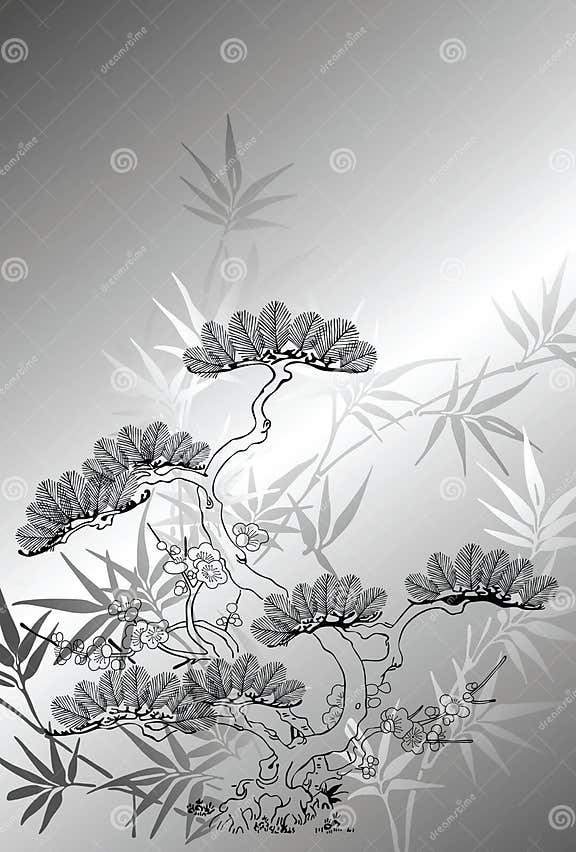 Japanese Style Tree Pattern Stock Vector - Illustration of bamboo ...