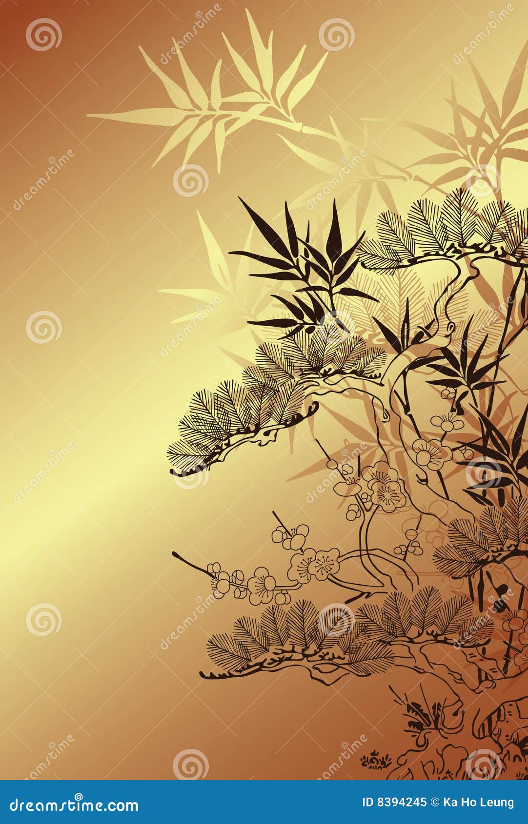 Japanese Style Tree Pattern Stock Vector - Illustration of cherry ...