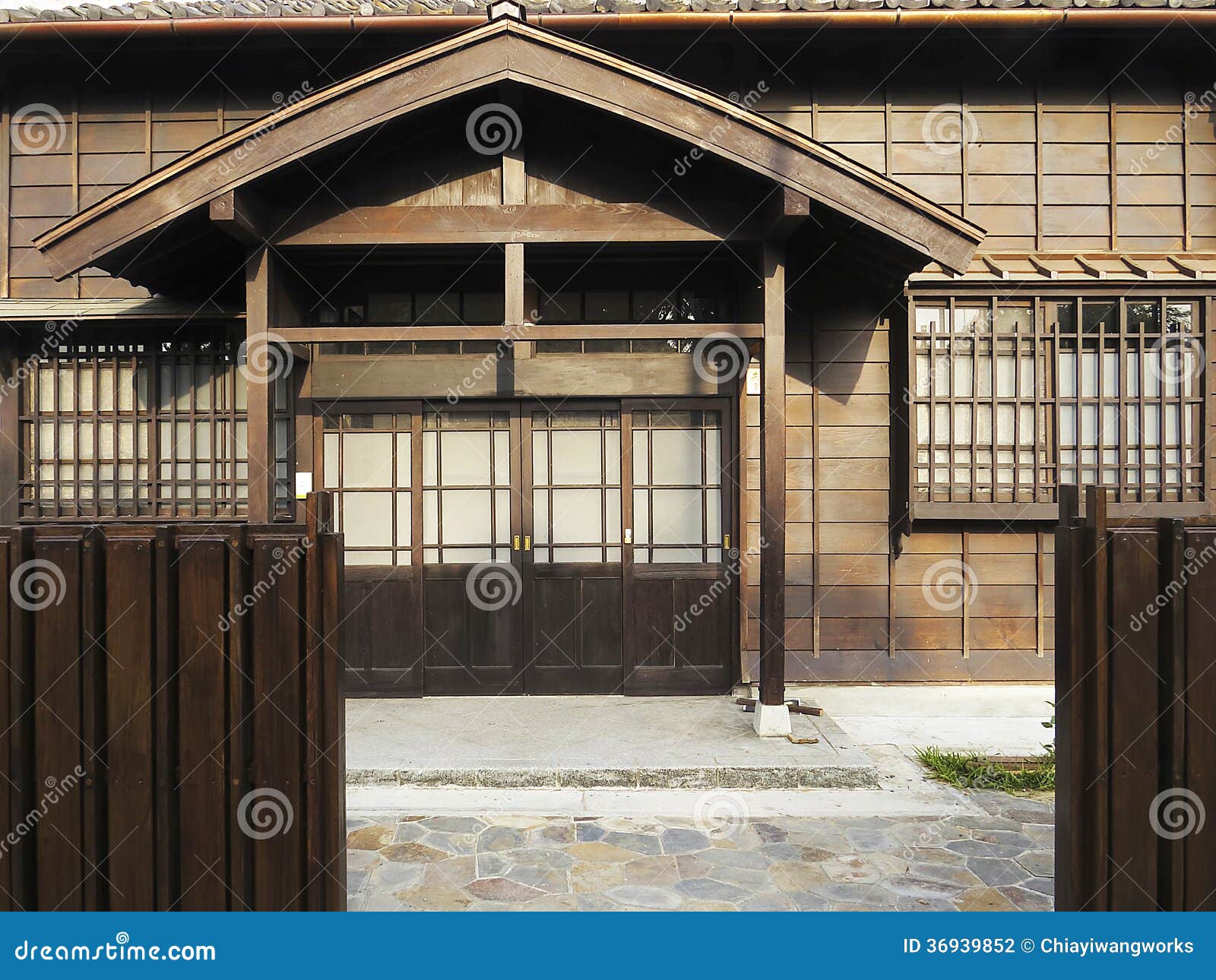 Japanese-style Wooden Building Stock Photo - Image of building, unique ...