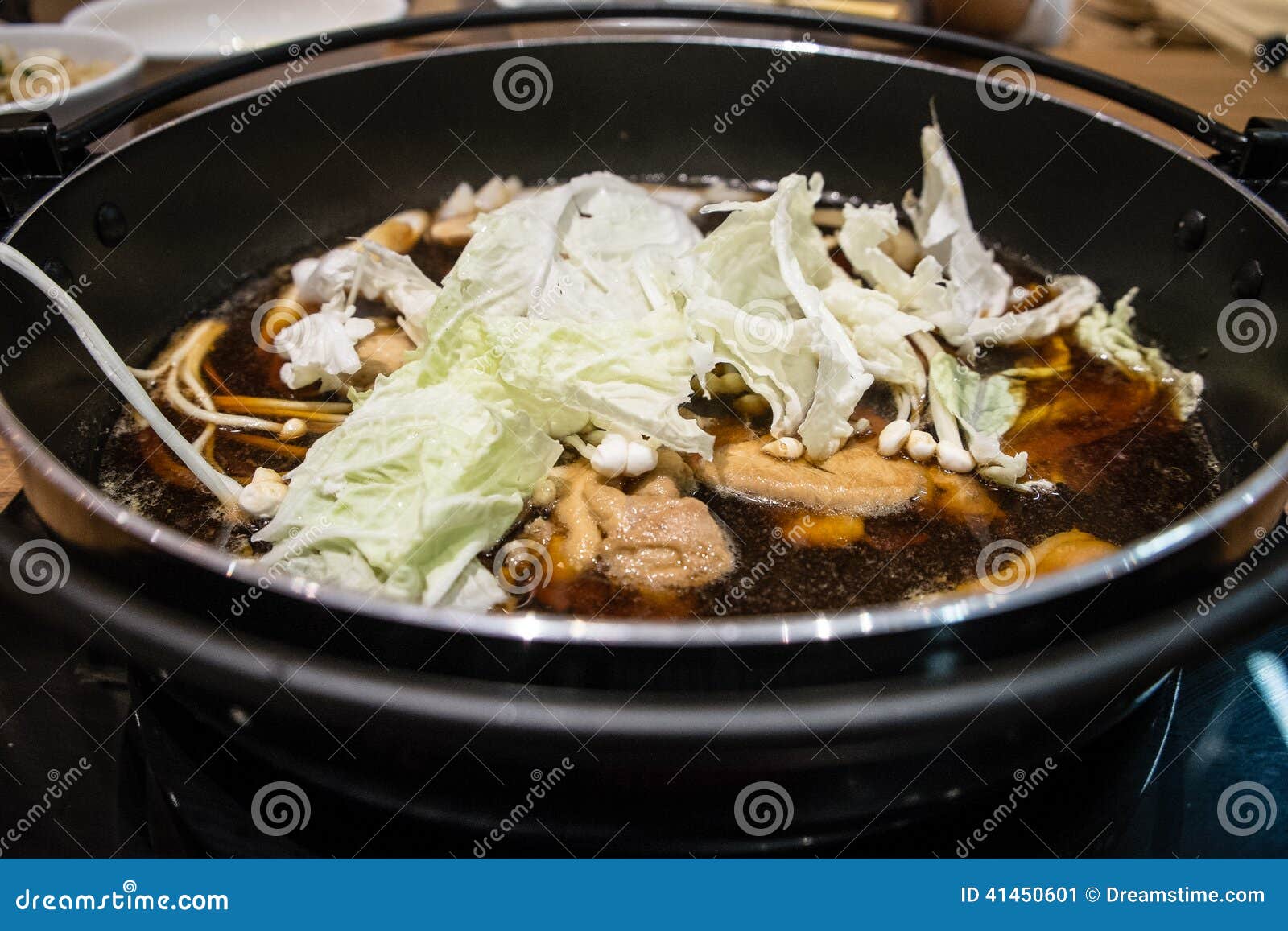 Japanese Sukiyaki Pot stock image. Image of sukiyaki - 41450601