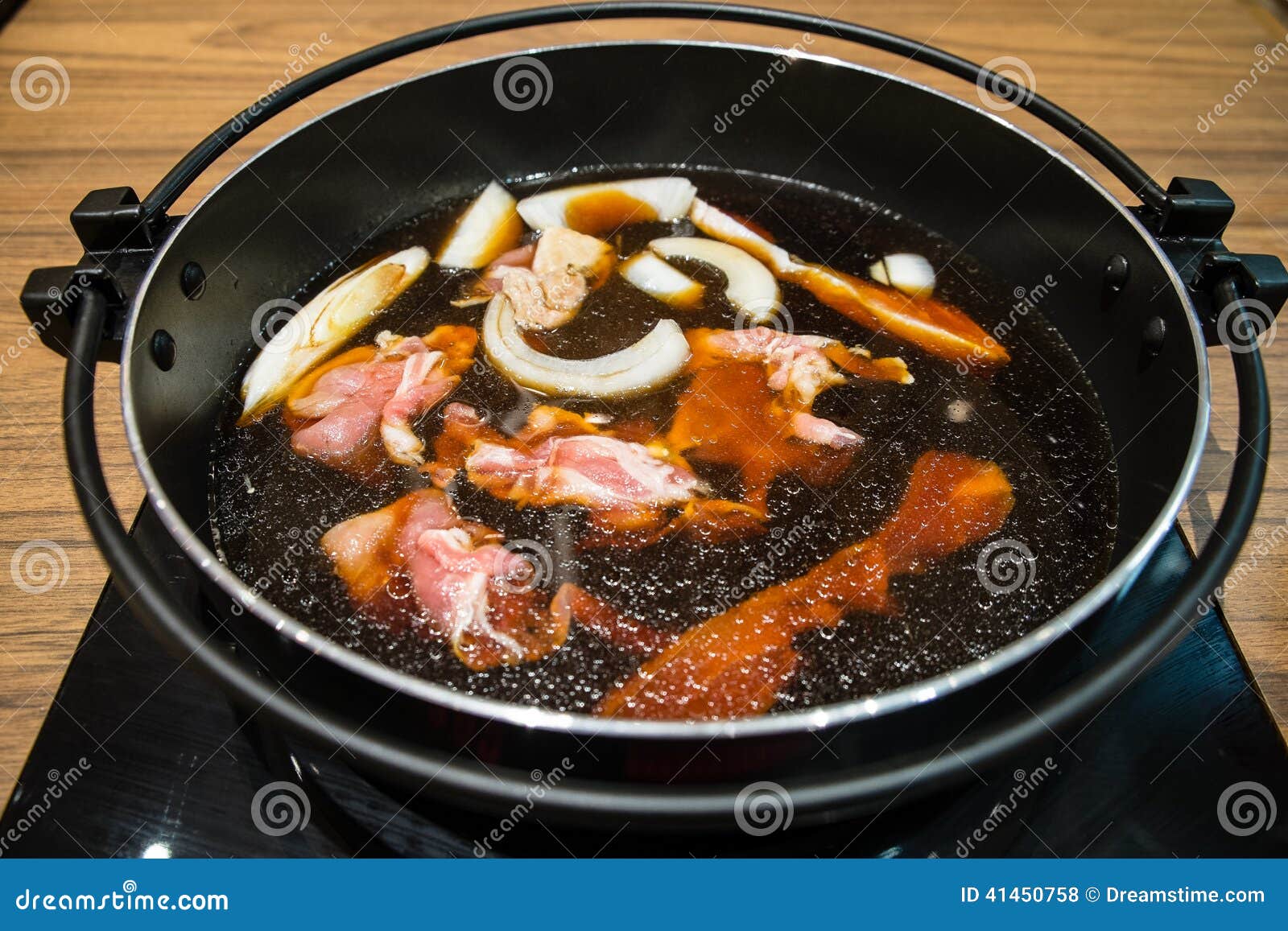 Japanese Sukiyaki Pot stock photo. Image of vegetable - 41450758