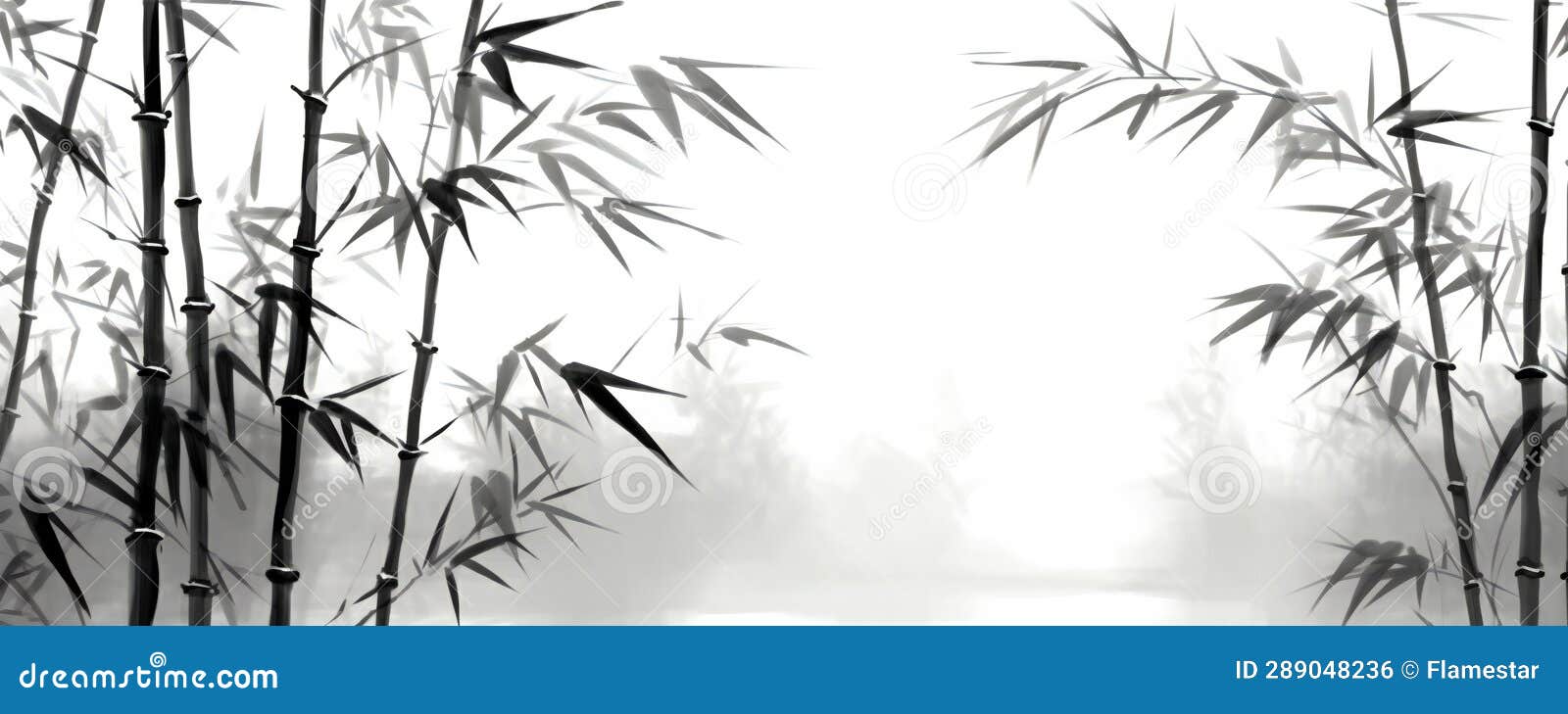 Japanese Sumi-e Style Painting Stock Illustration - Illustration of ...