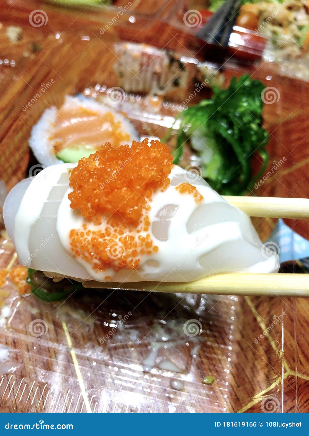 Sushi set box stock photo. Image of food, japanese, sushi - 181619166