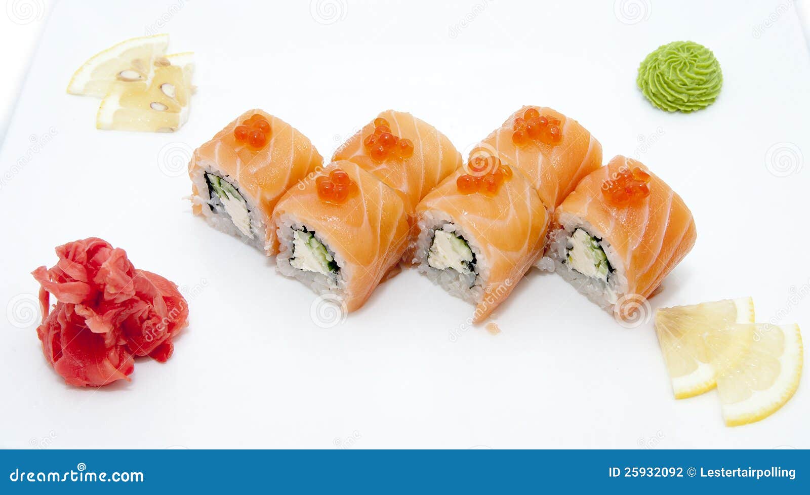 Japanese Sushi Fish and Seafood Stock Photo - Image of caviar, shrimp ...