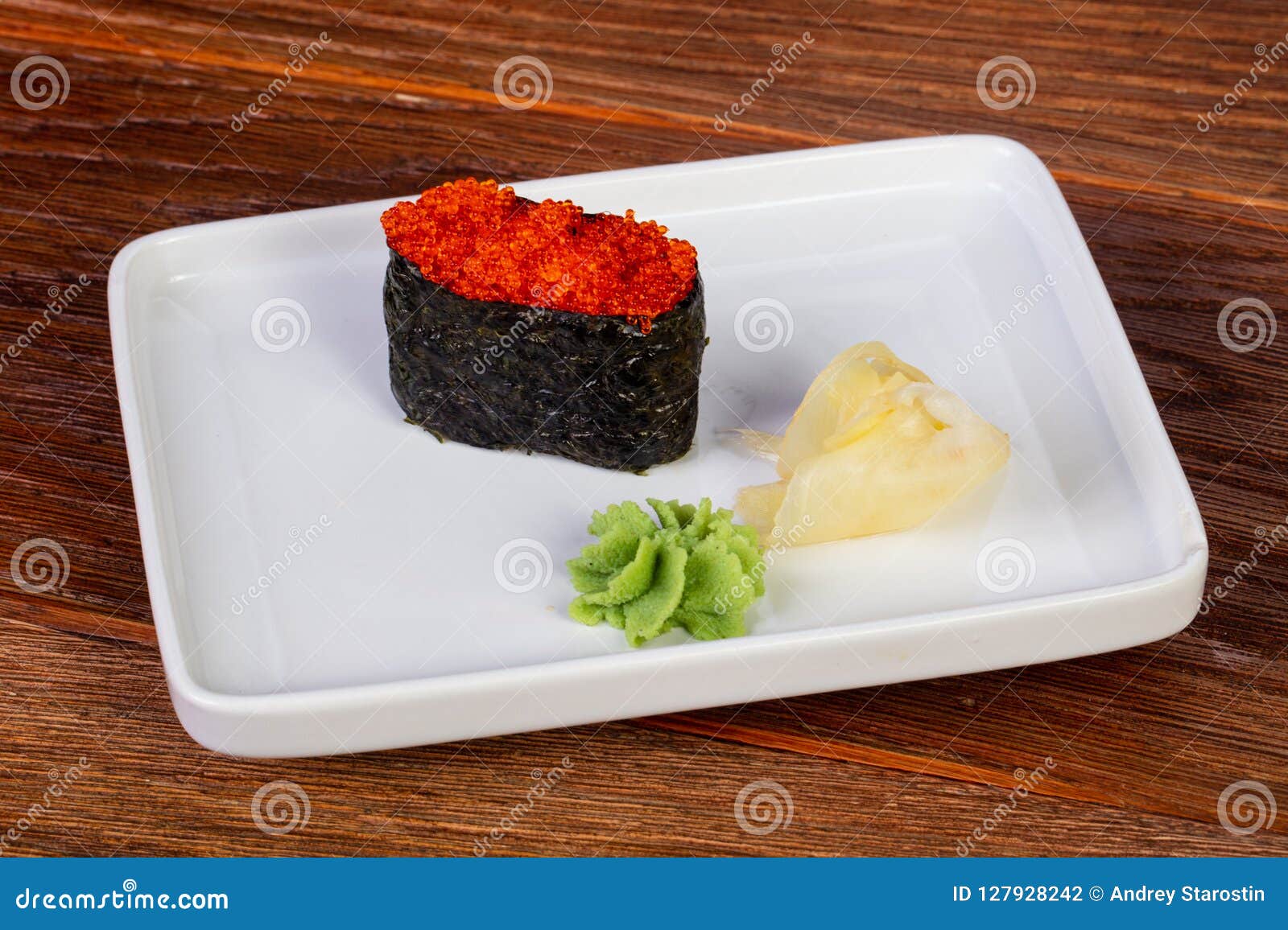 Japanese Sushi Gunkan Tobiko Stock Photo - Image of spicy, cuisine ...