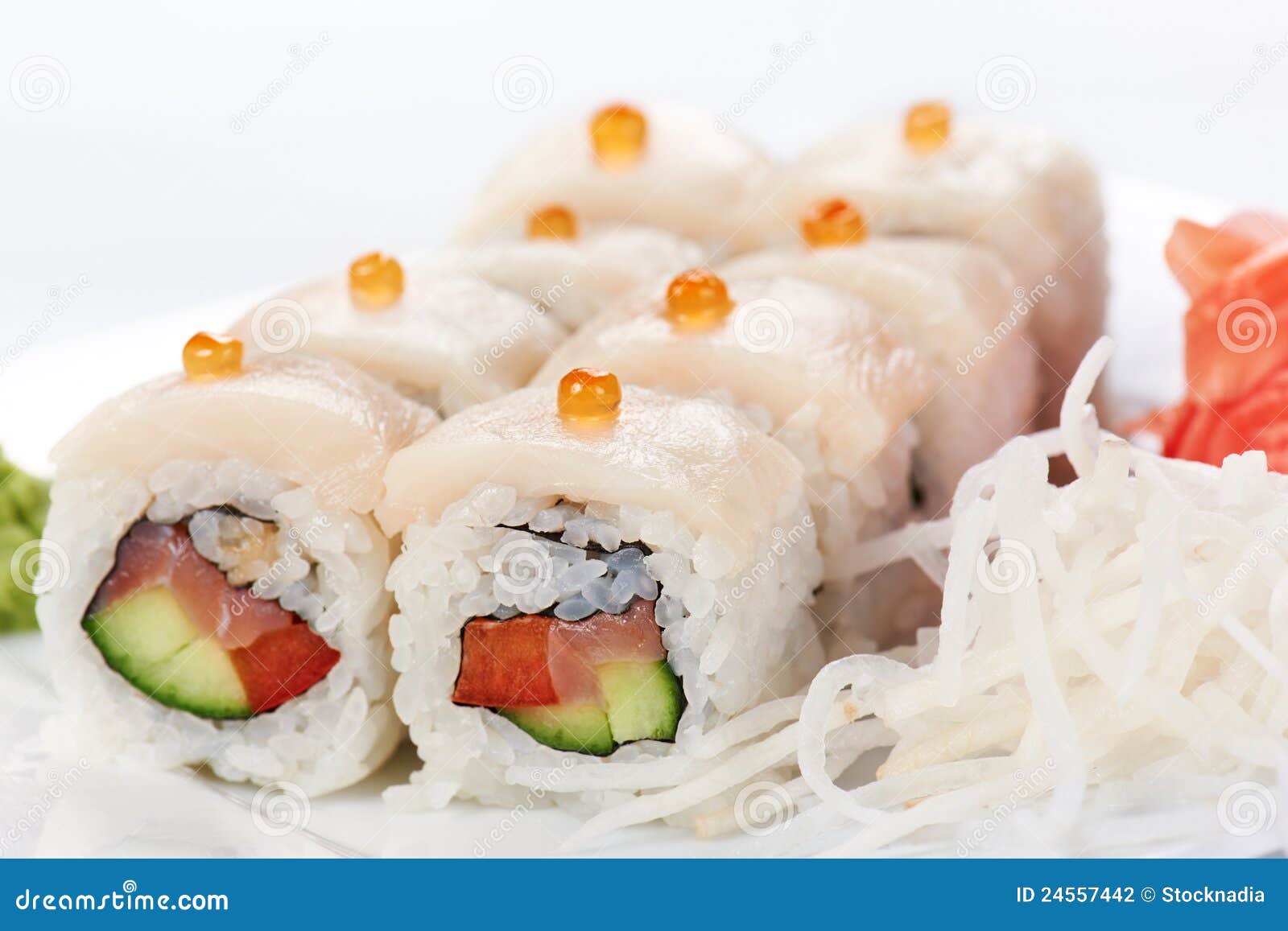Japanese sushi rolls. stock photo. Image of asian, dinner - 24557442