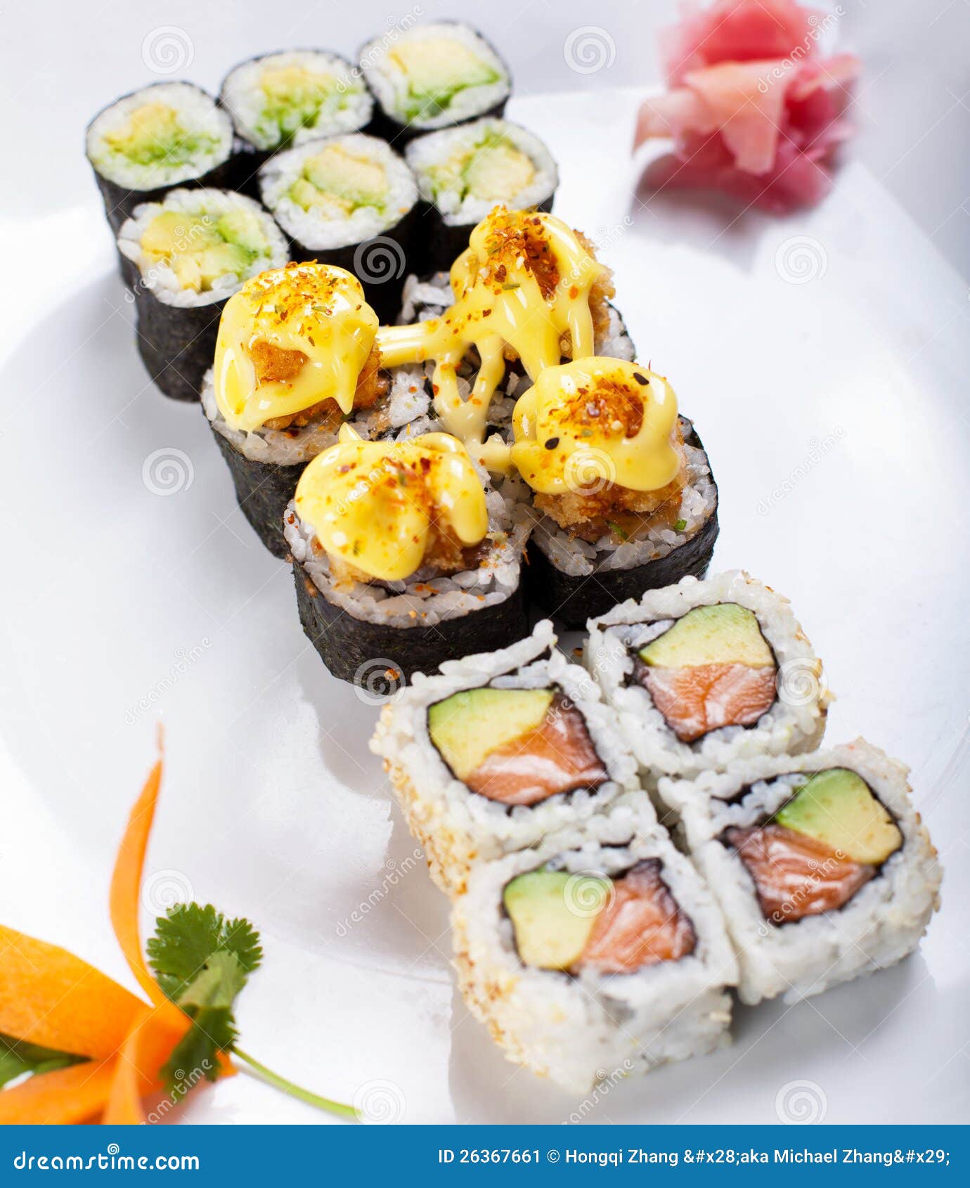 Japanese sushi rolls stock image. Image of japanese, closeup - 26367661