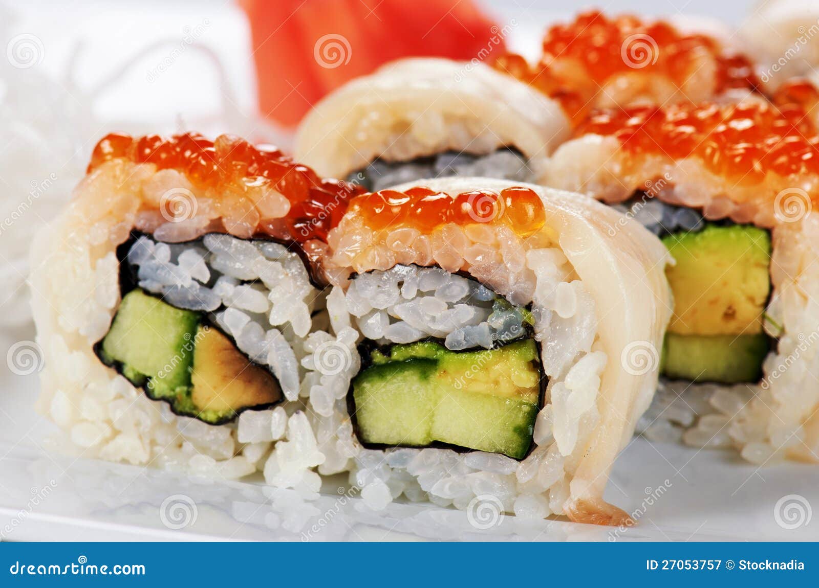 Japanese sushi rolls stock image. Image of ginger, lunch - 27053757