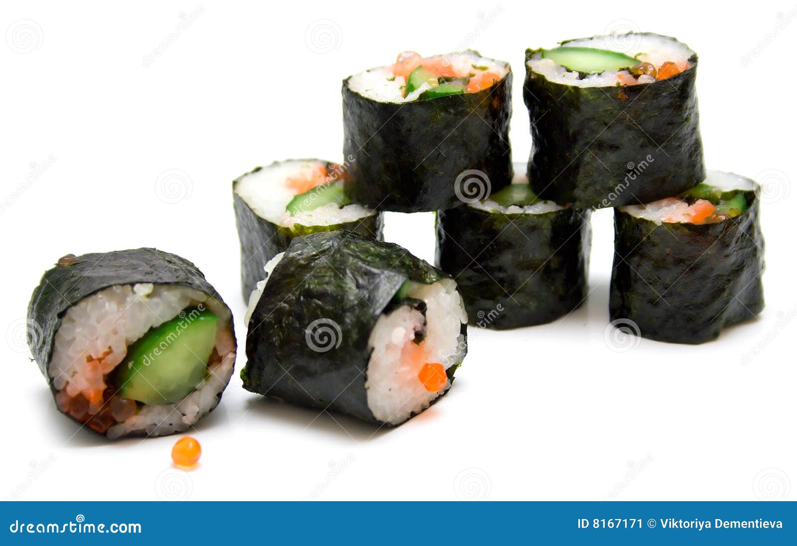 Japanese sushi rolls stock image. Image of nori, isolation - 8167171