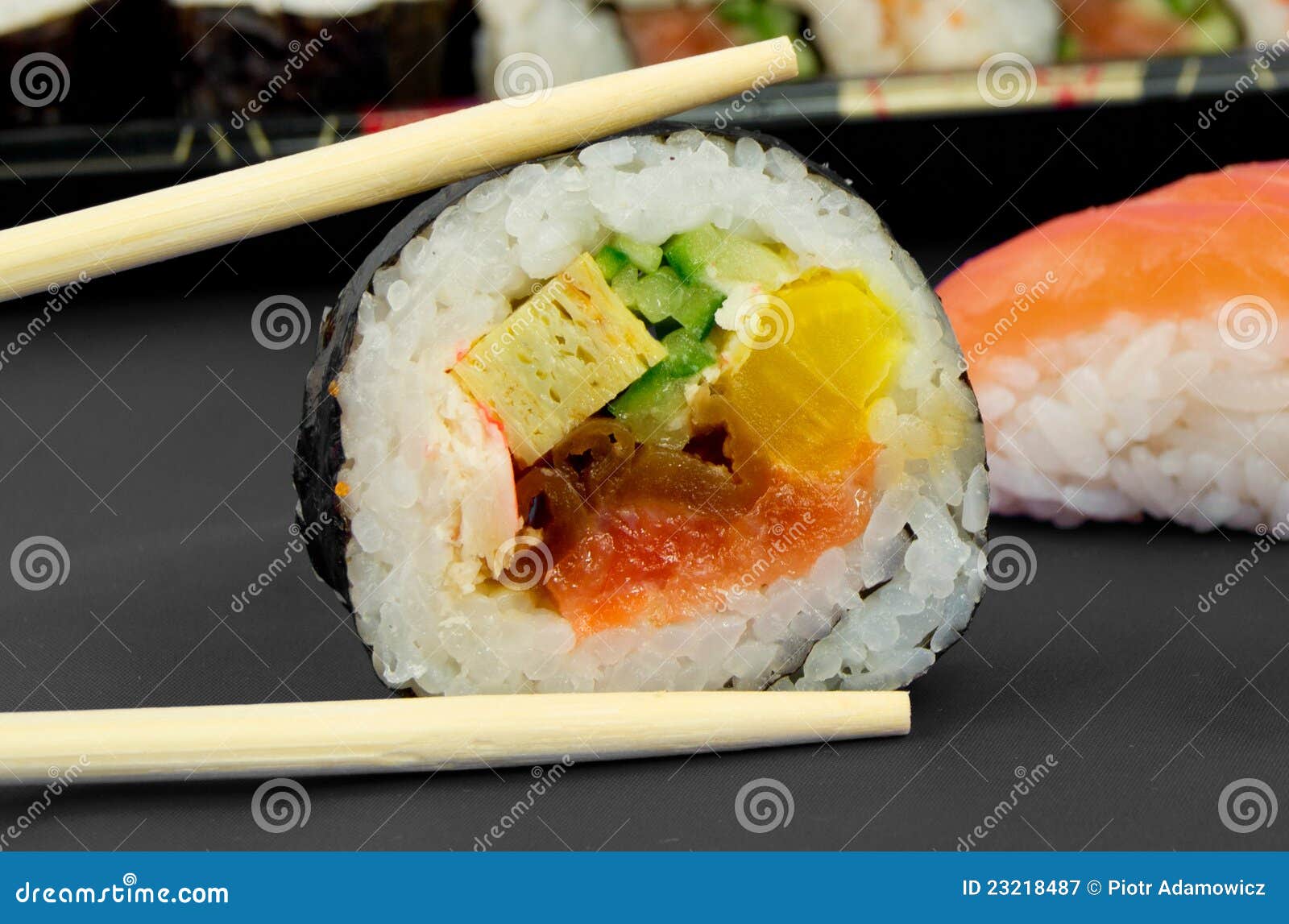 Japanese Sushi and Sticks Composition Stock Image - Image of japanese ...