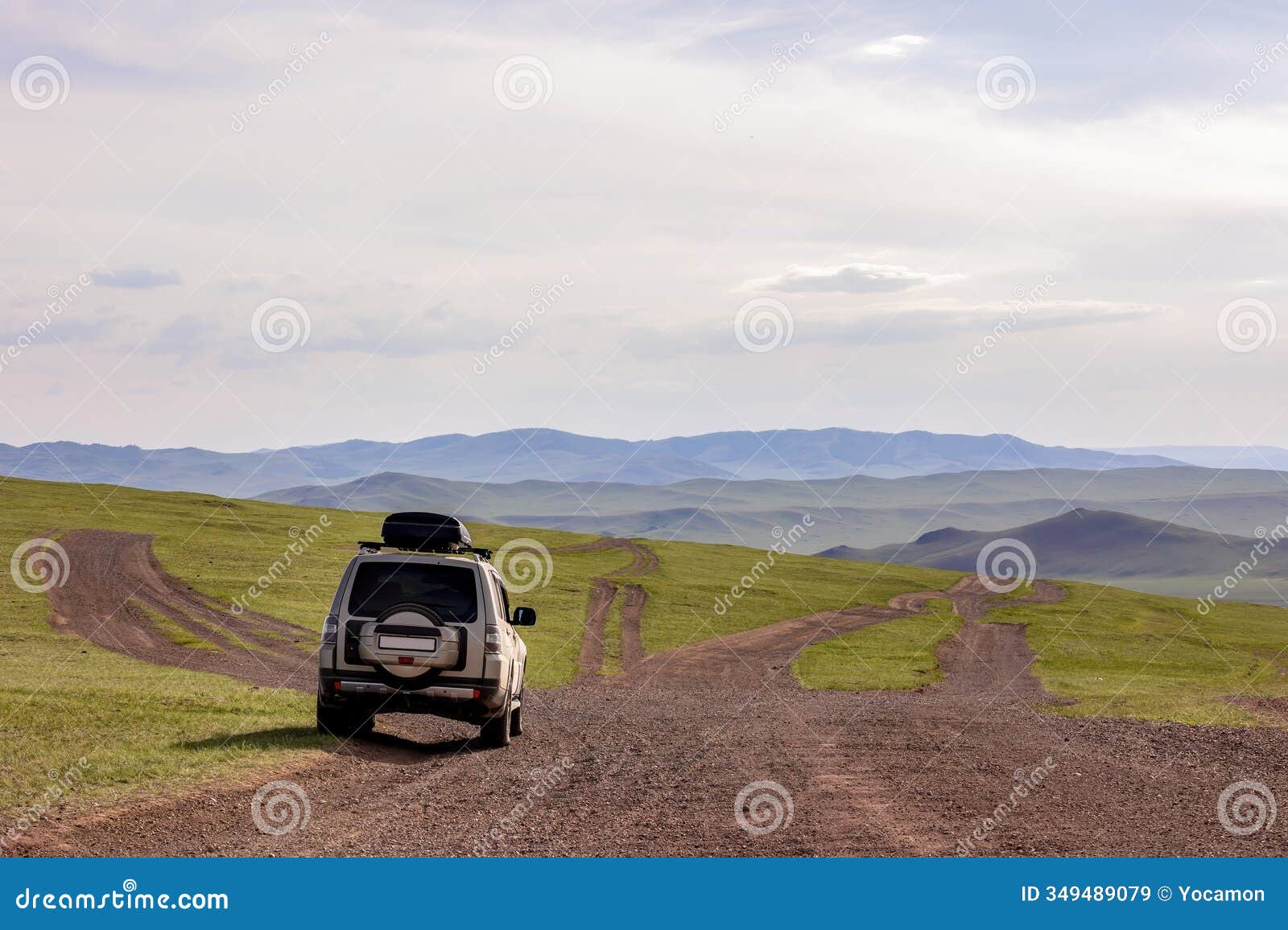 Japanese SUV on a Dirt Mongolian Road in Mountains Stock Image - Image ...