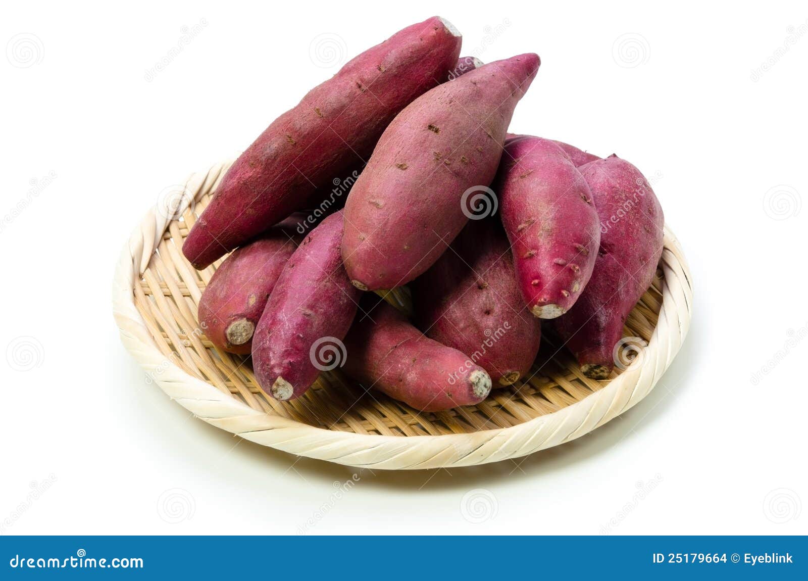 Japanese Sweet Potato In Wooden Crate Pallet Isolated On White B ...