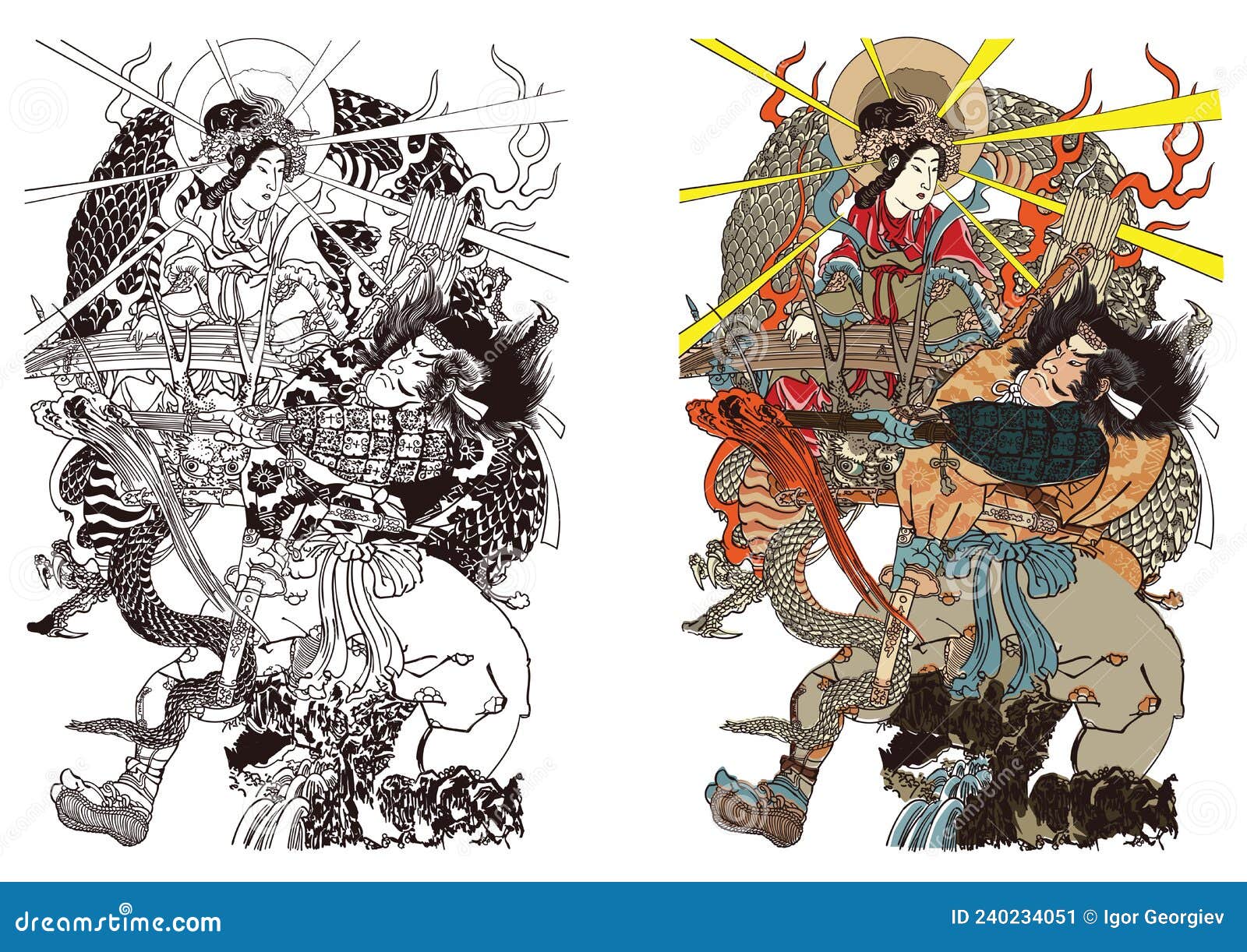 Traditional Japanese Devil Tattoo Flash