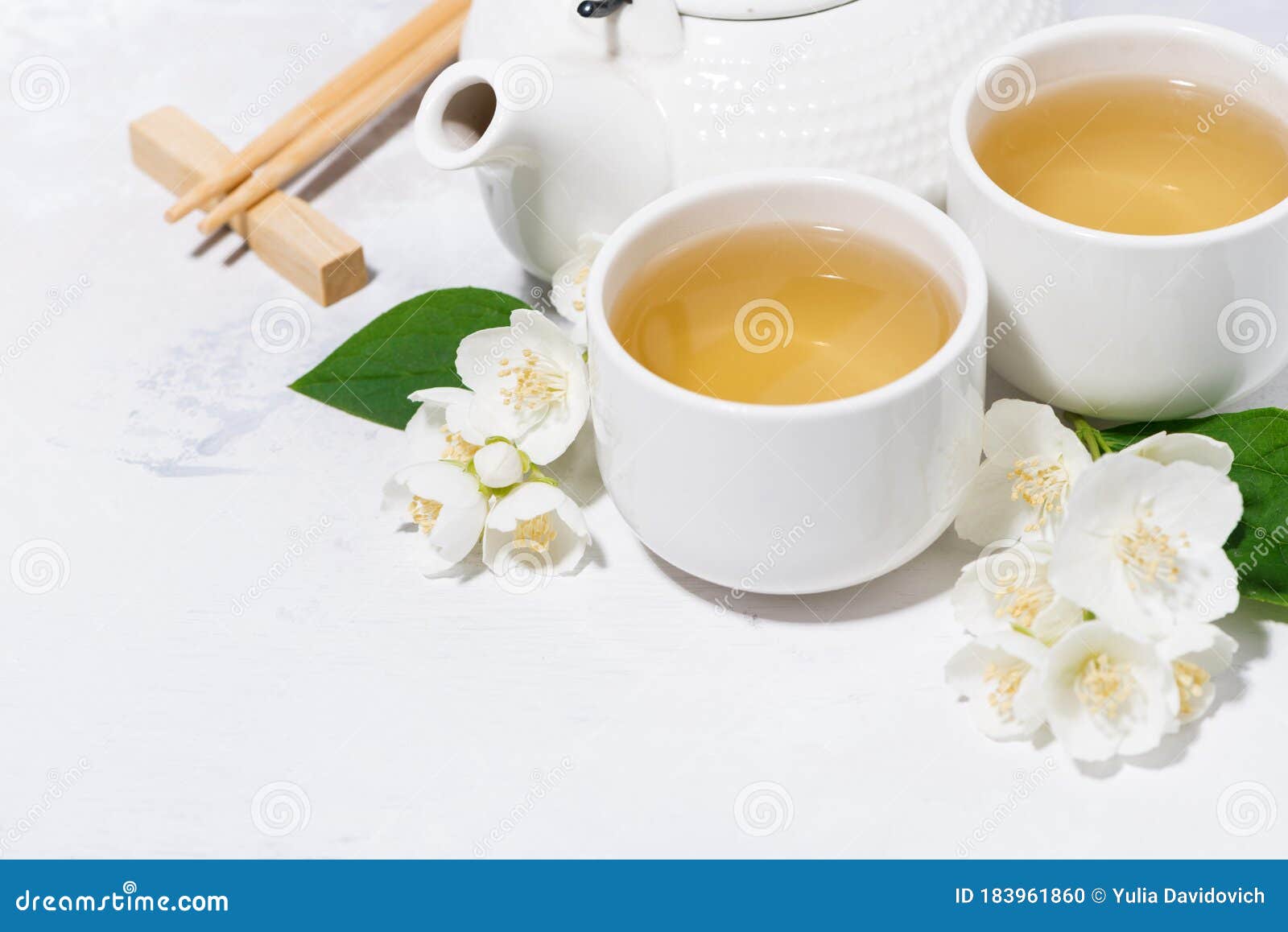 Japanese Tea Ceremony. Green Tea with Jasmine Stock Photo - Image of ...