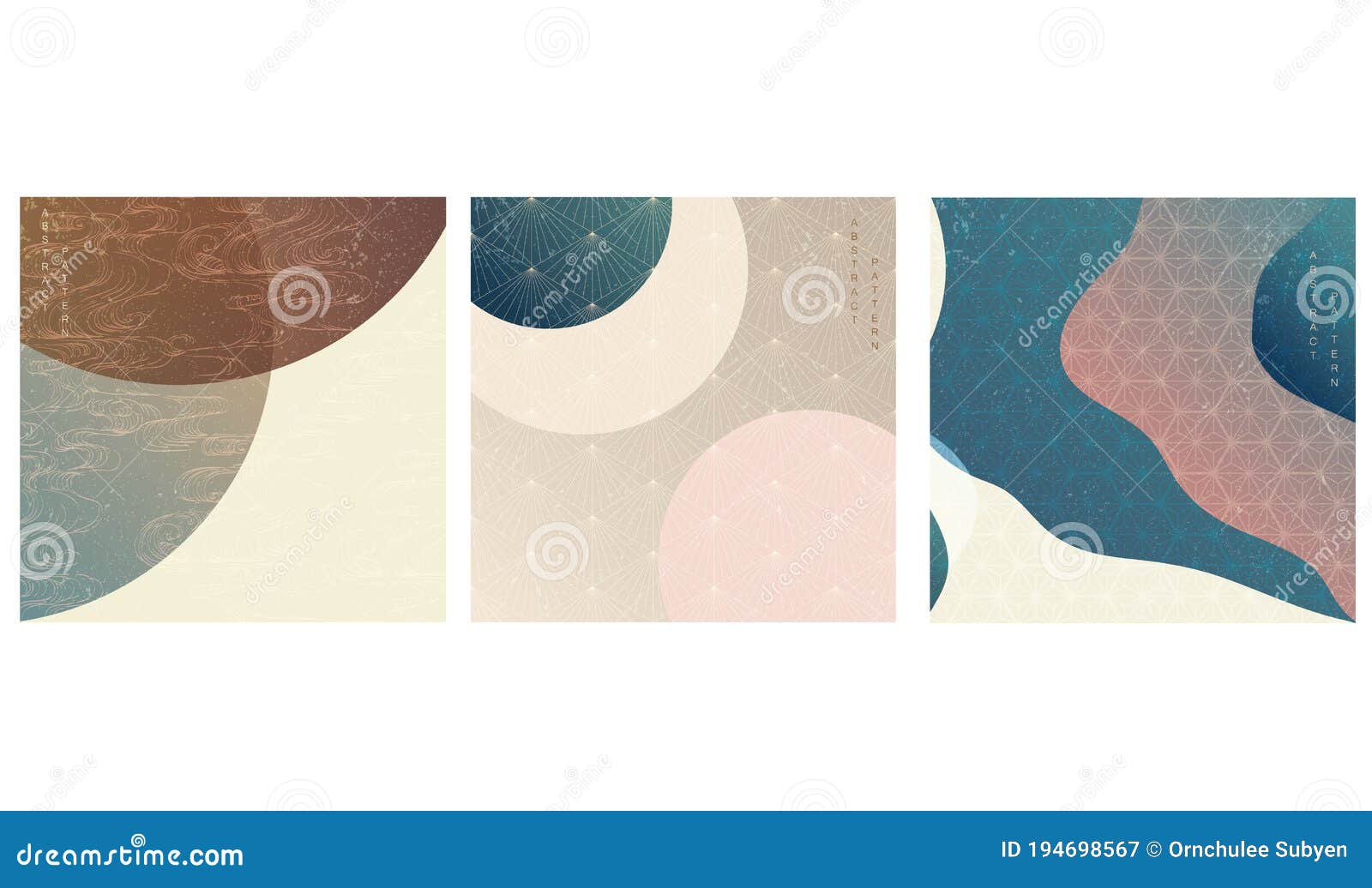 Japanese Template Vector. Geometric Background Set. Modern Gradient ...