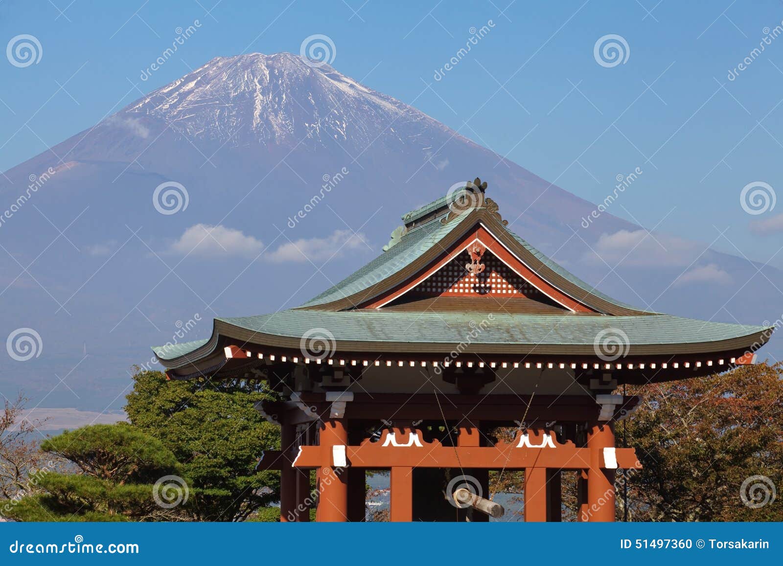 Japanese Temple Architecture and Mountain Fuji Stock Photo - Image of ...