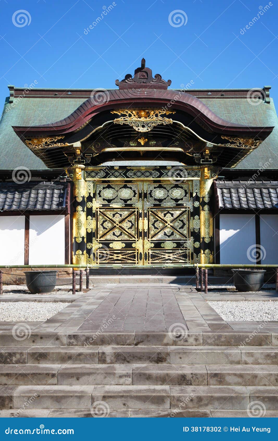 Japanese Temple Front Gate stock photo. Image of history - 38178302