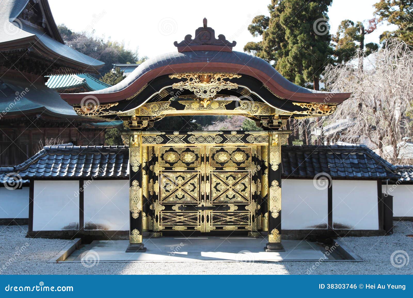 Japanese Temple Front Gate stock photo. Image of golden - 38303746
