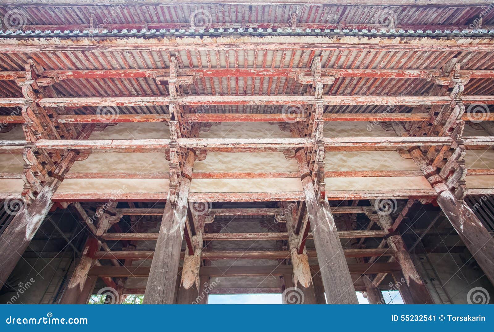 Japanese Temple Old Wood Structure Stock Image - Image of site, wood ...