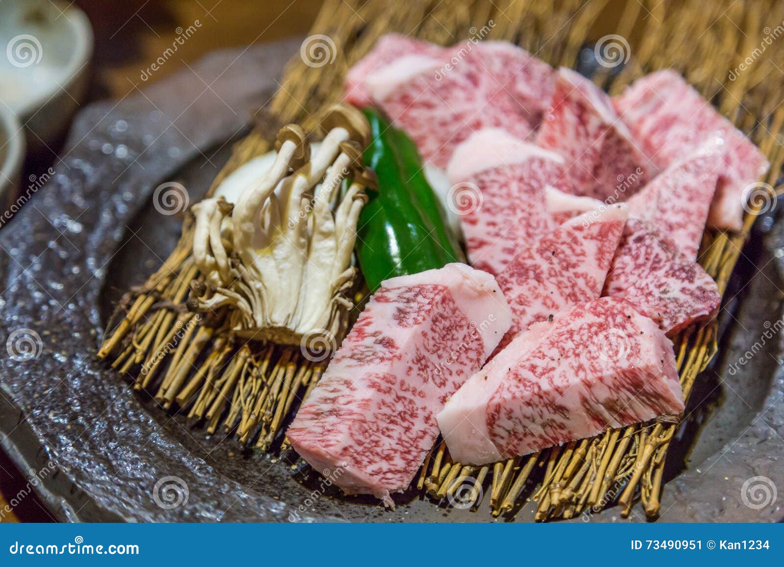 Japanese Teppanyaki Saga Beef (steak). Stock Image - Image of ...