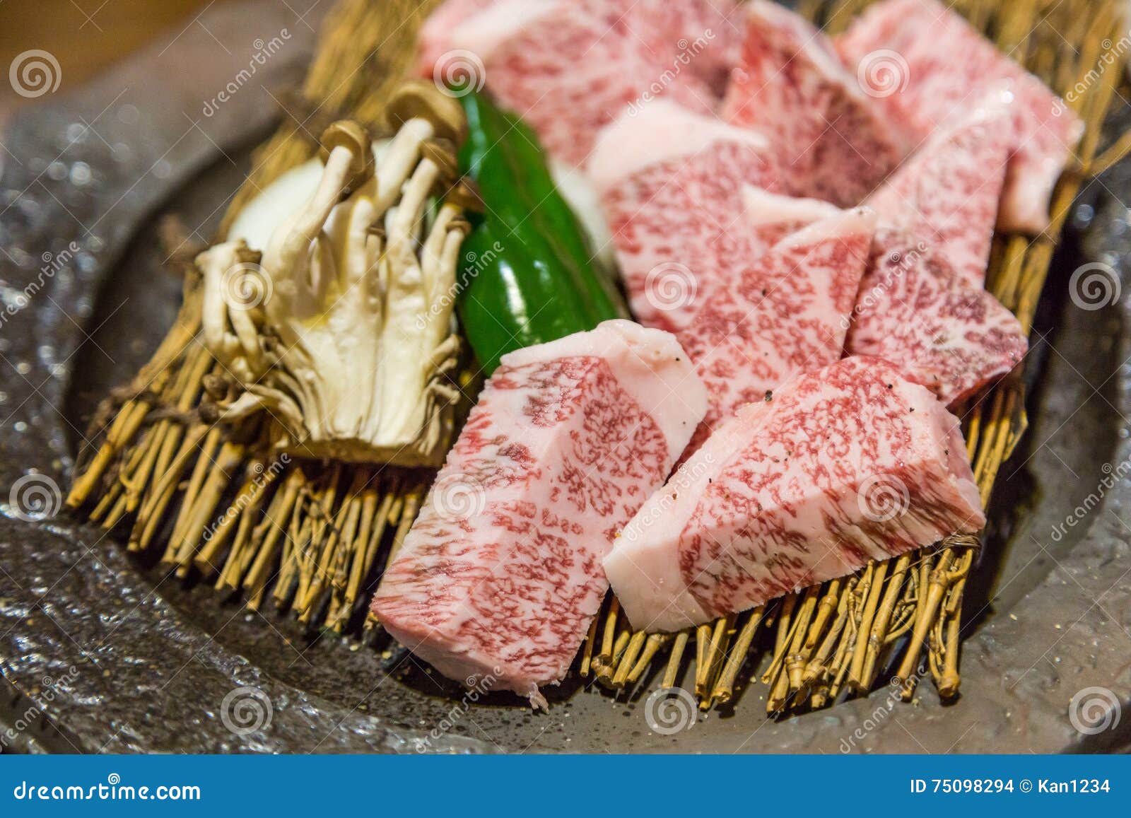 Japanese Teppanyaki Mushroom Grilling Teppanyaki. Stock Image ...
