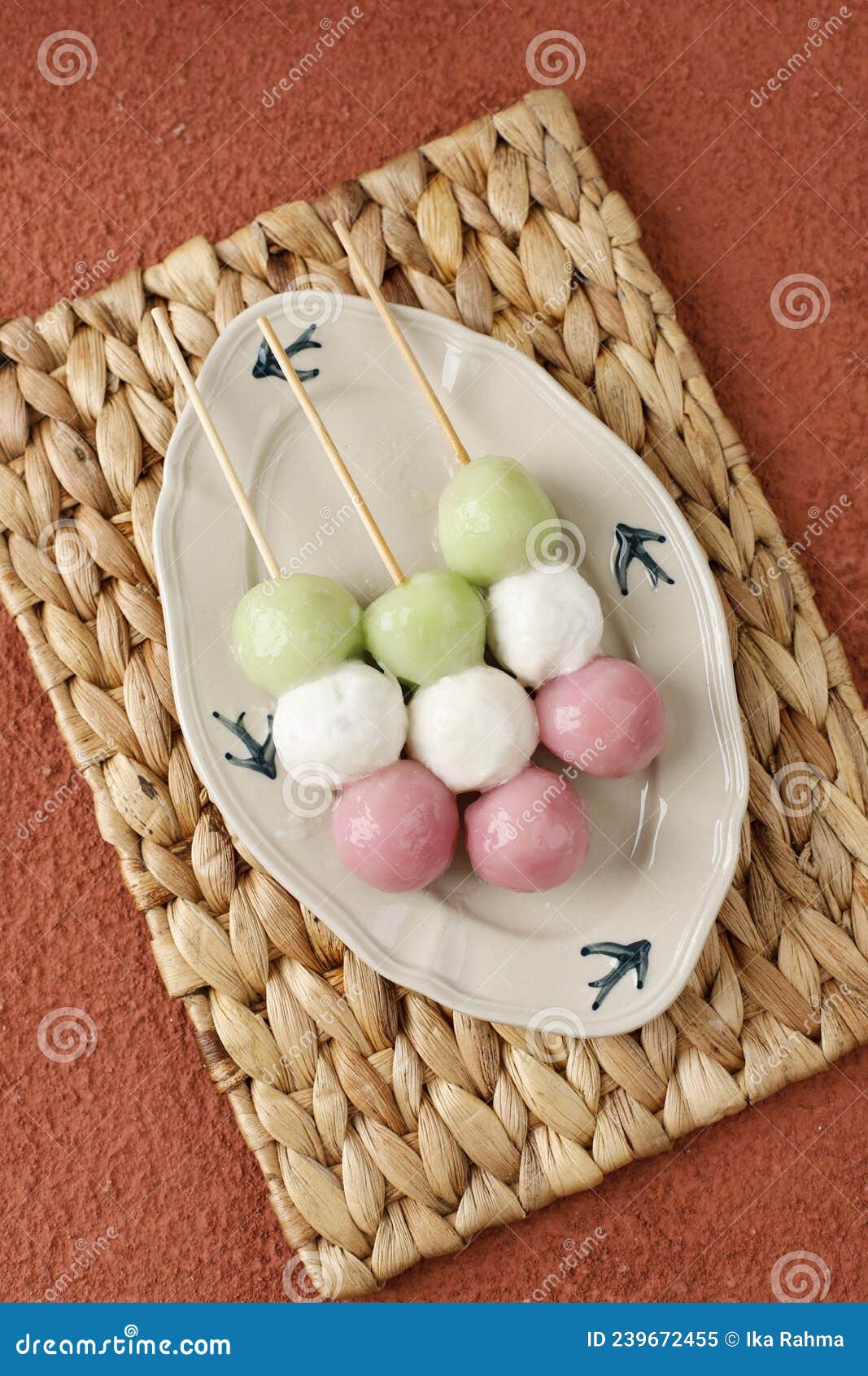 Japanese Three Colored Dumplings Stock Image - Image of skewer, ball ...