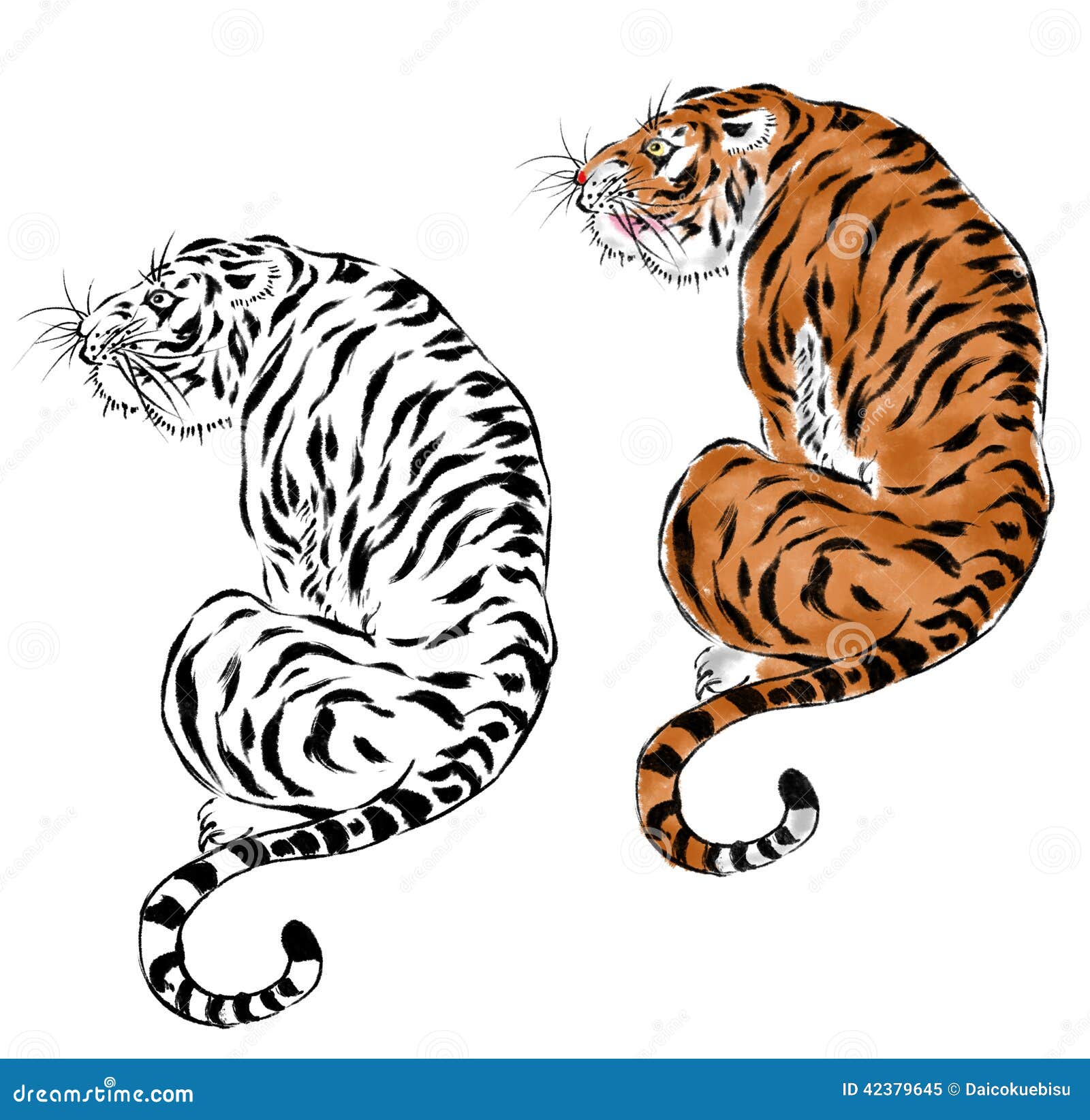 Japanese Tiger Head Tattoo Design Vector For Sticker. | CartoonDealer ...