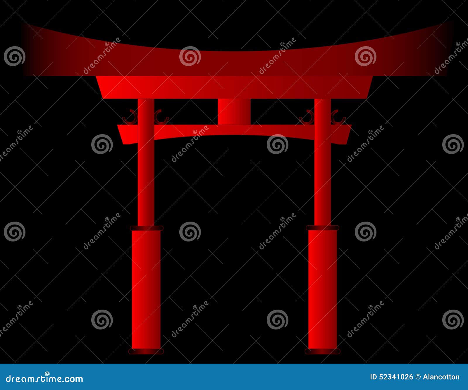 Tori Gate, Black And Red Cartoon Stock Image | CartoonDealer.com #296061517