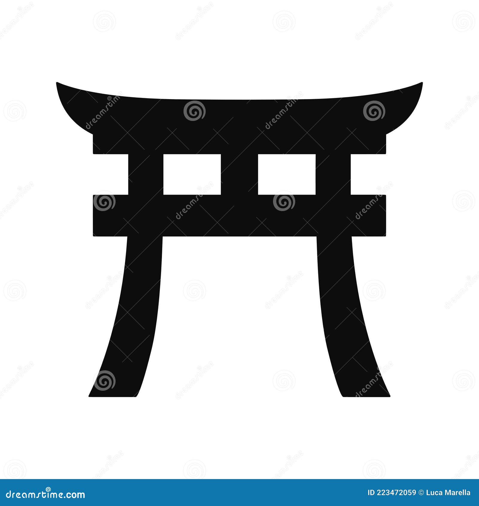 Japanese Torii Gate With Trees Silhouette And Sun. Symbol Of Japan ...