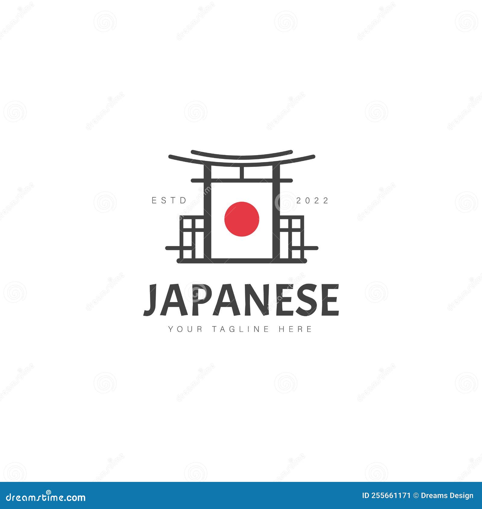 Japanese Torii Gate Logo Design Icon Illustration Stock Vector ...