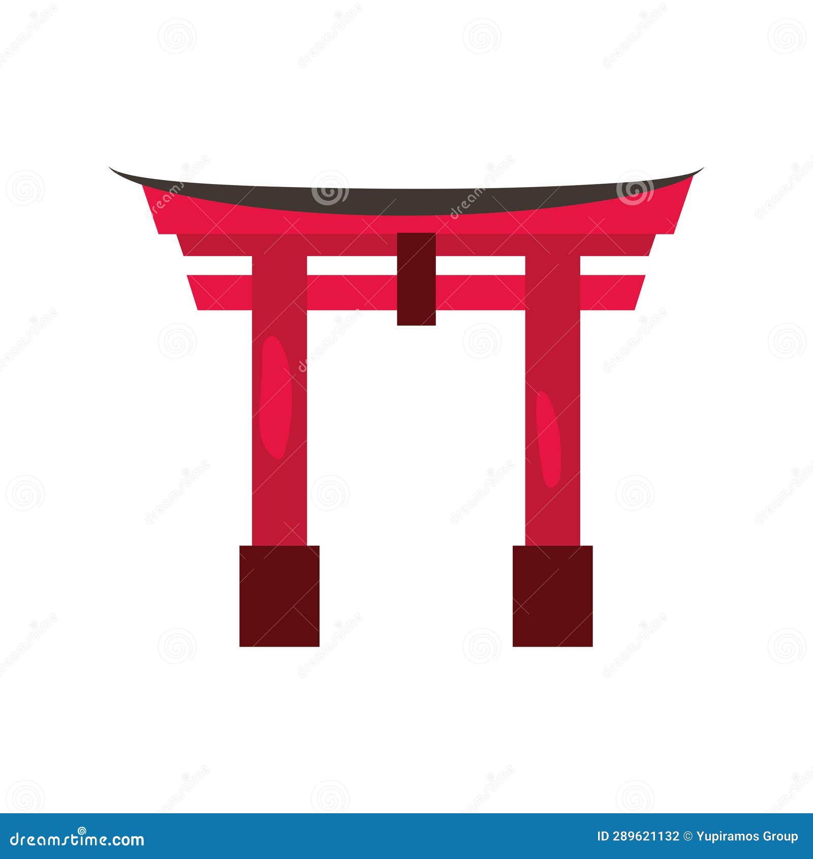 Japanese Torii Gate With Trees Silhouette And Sun. Symbol Of Japan ...