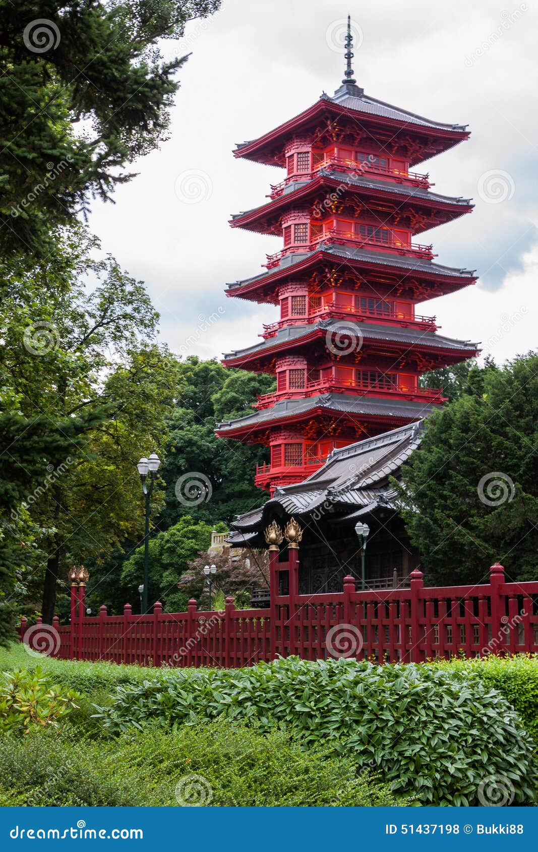 Japanese Tower stock photo. Image of pagoda, evening - 51437198