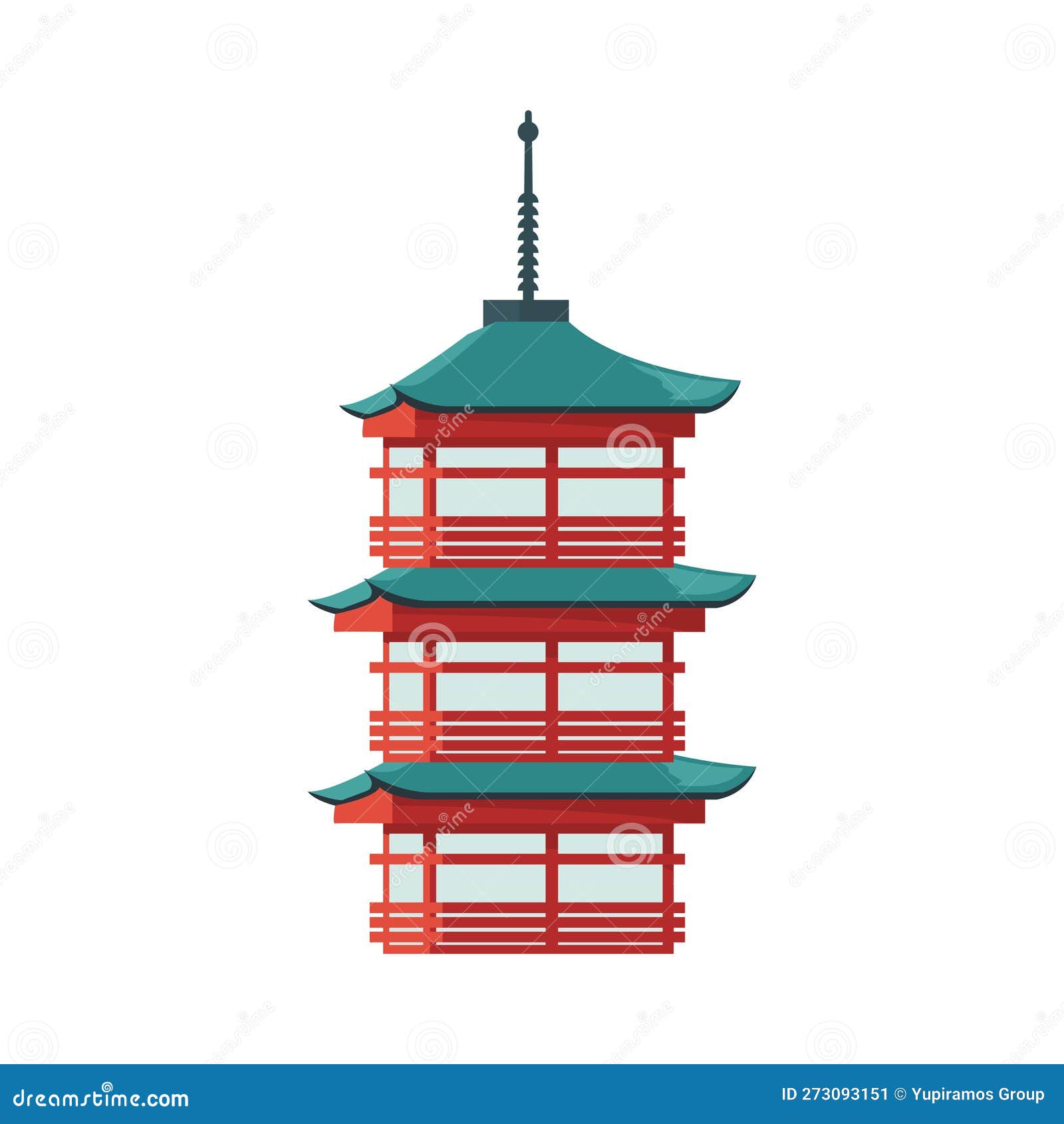 Japanese tower design stock vector. Illustration of temple - 273093151