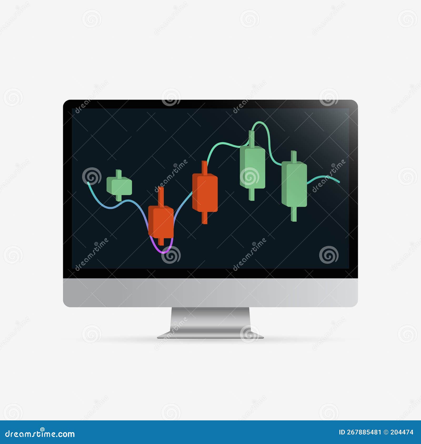 Japanese Trading Chart With Rising And Falling Candlesticks And RSI ...