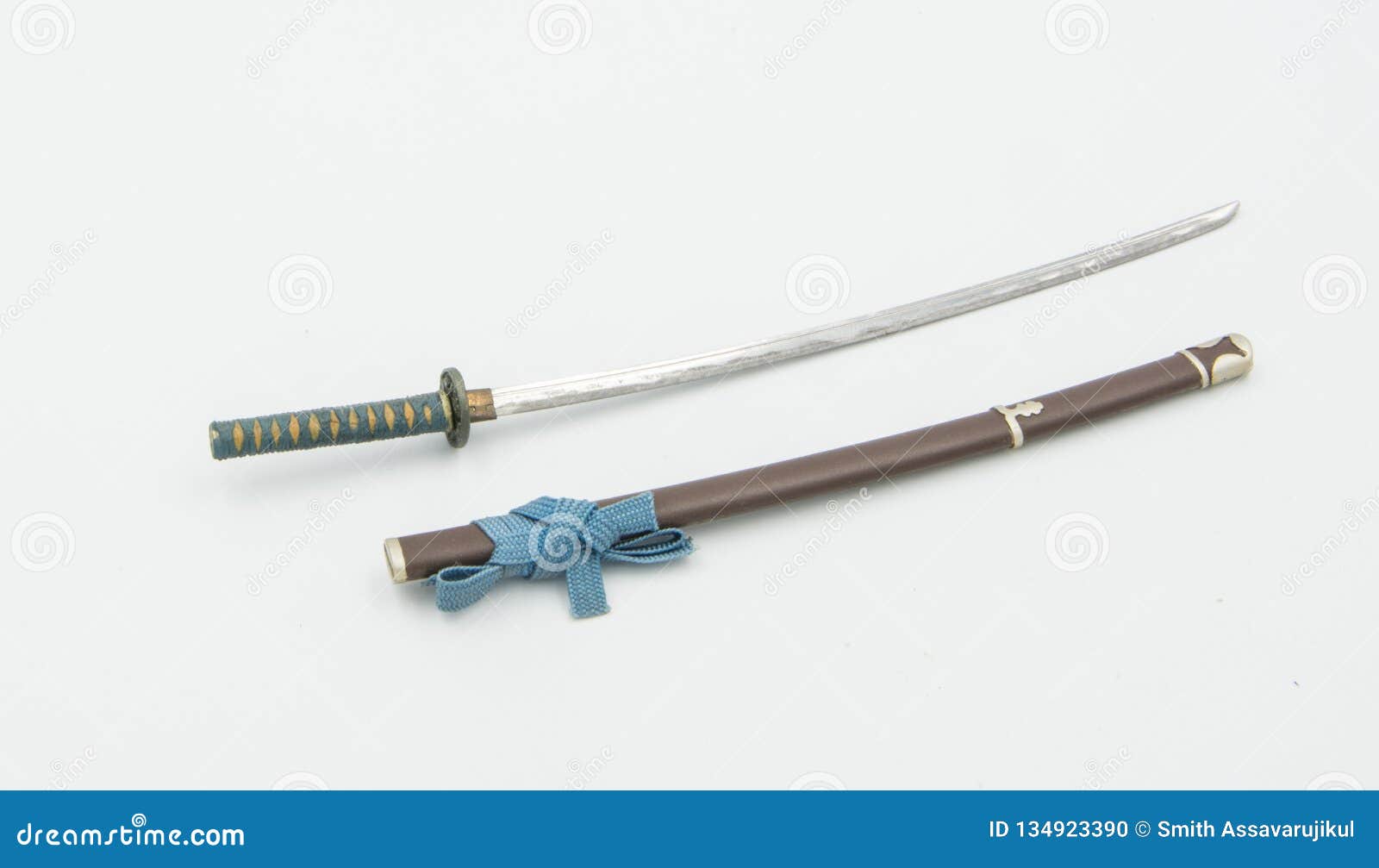 Japanese Tradition Samurai Sword Isolate on White Background Stock ...