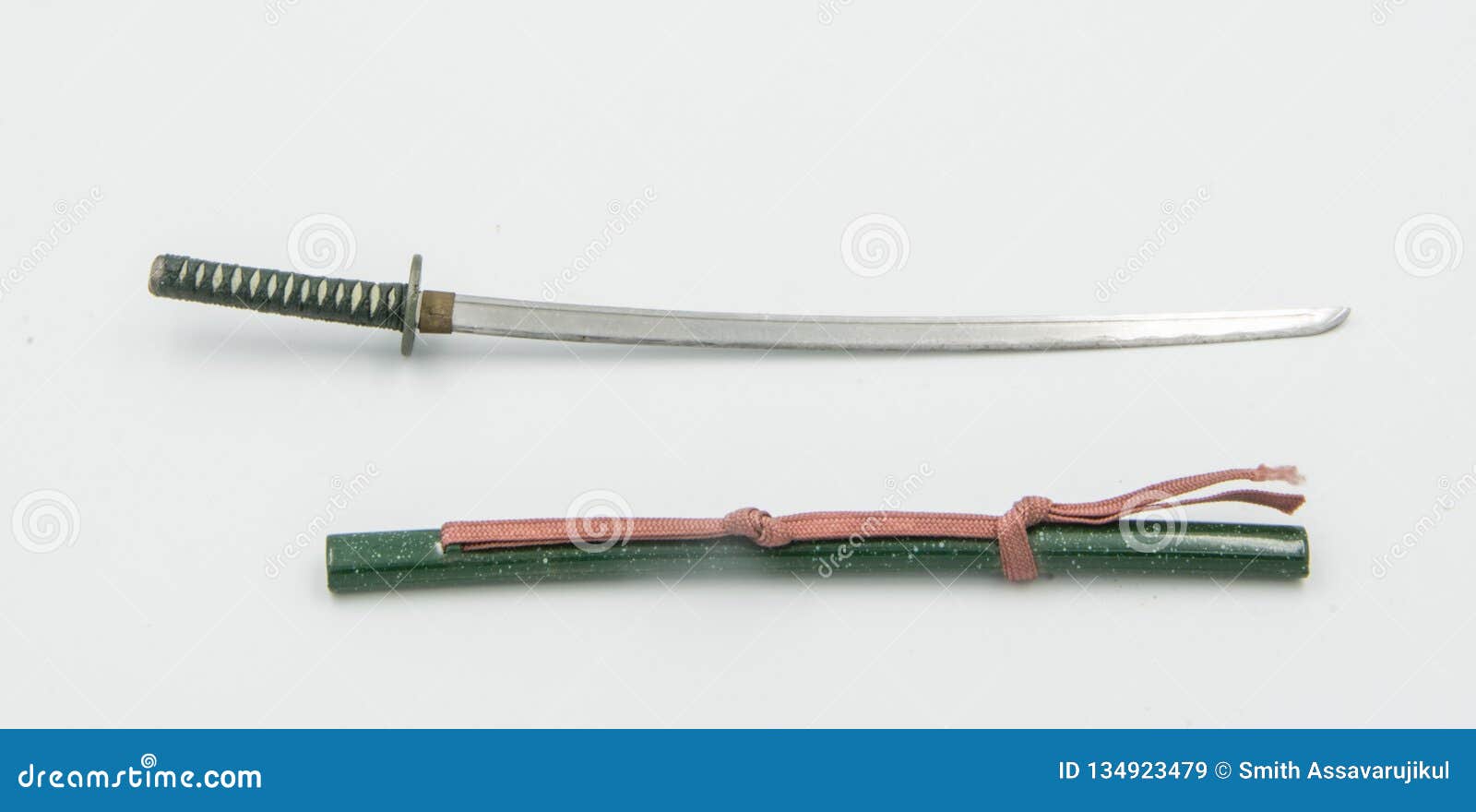 Japanese Tradition Samurai Sword Isolate on White Background Stock ...