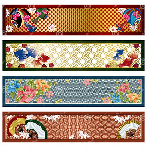 Japanese Traditional Banners Stock Vector - Illustration of event ...