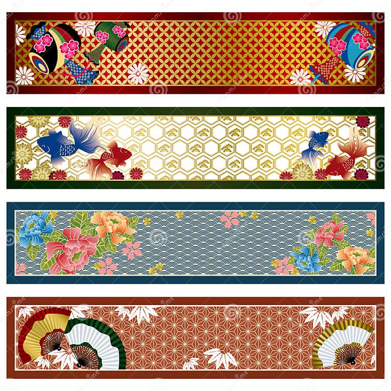 Japanese Traditional Banners Stock Vector - Illustration of event ...