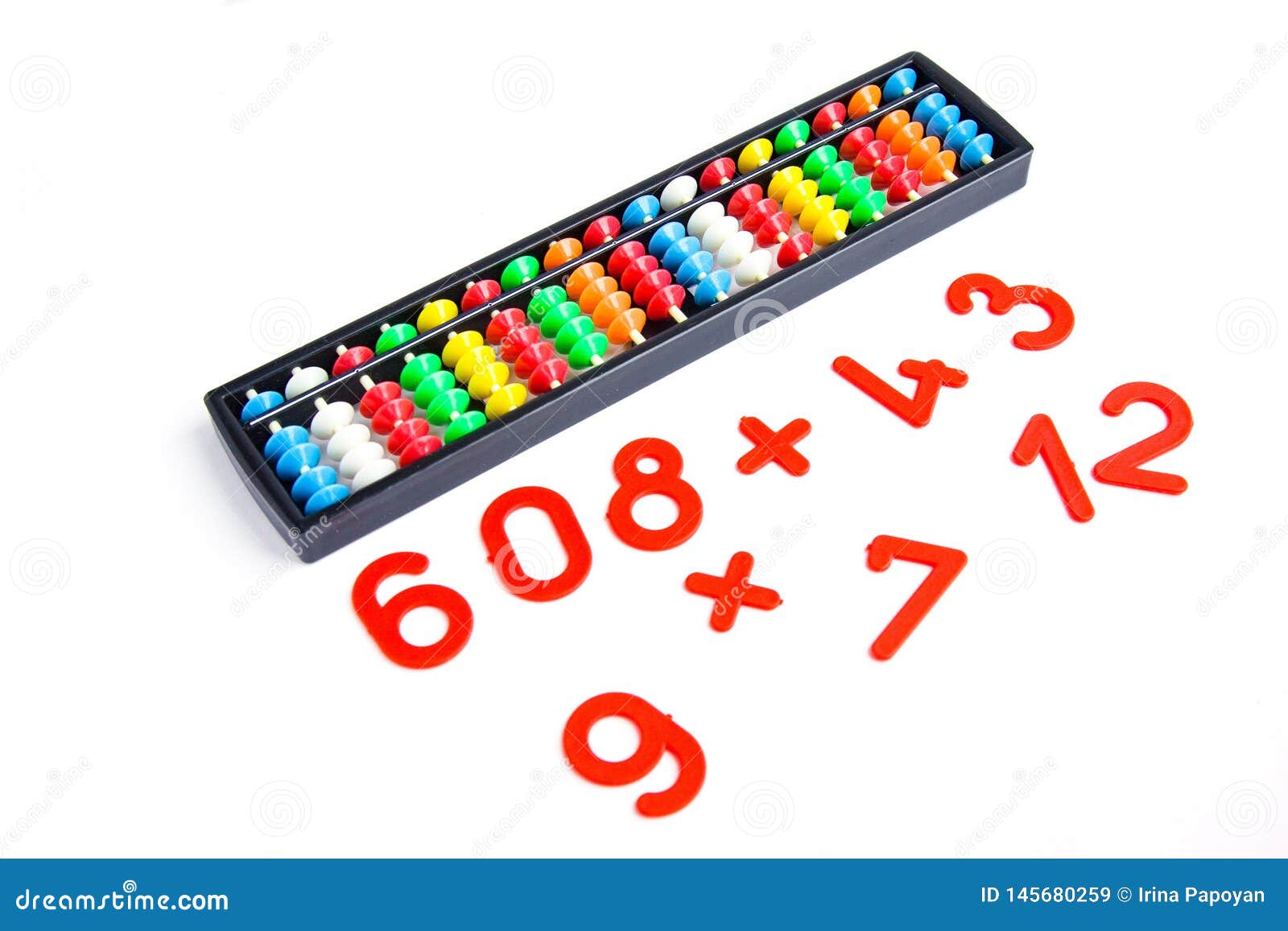 Japanese Traditional Calculator Abacus and Numbers Stock Image - Image ...