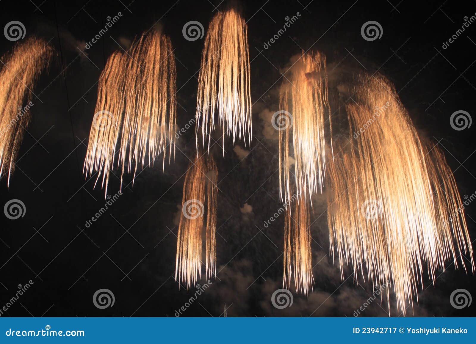 Japanese Traditional Fireworks in the Night Sky Stock Image - Image of ...
